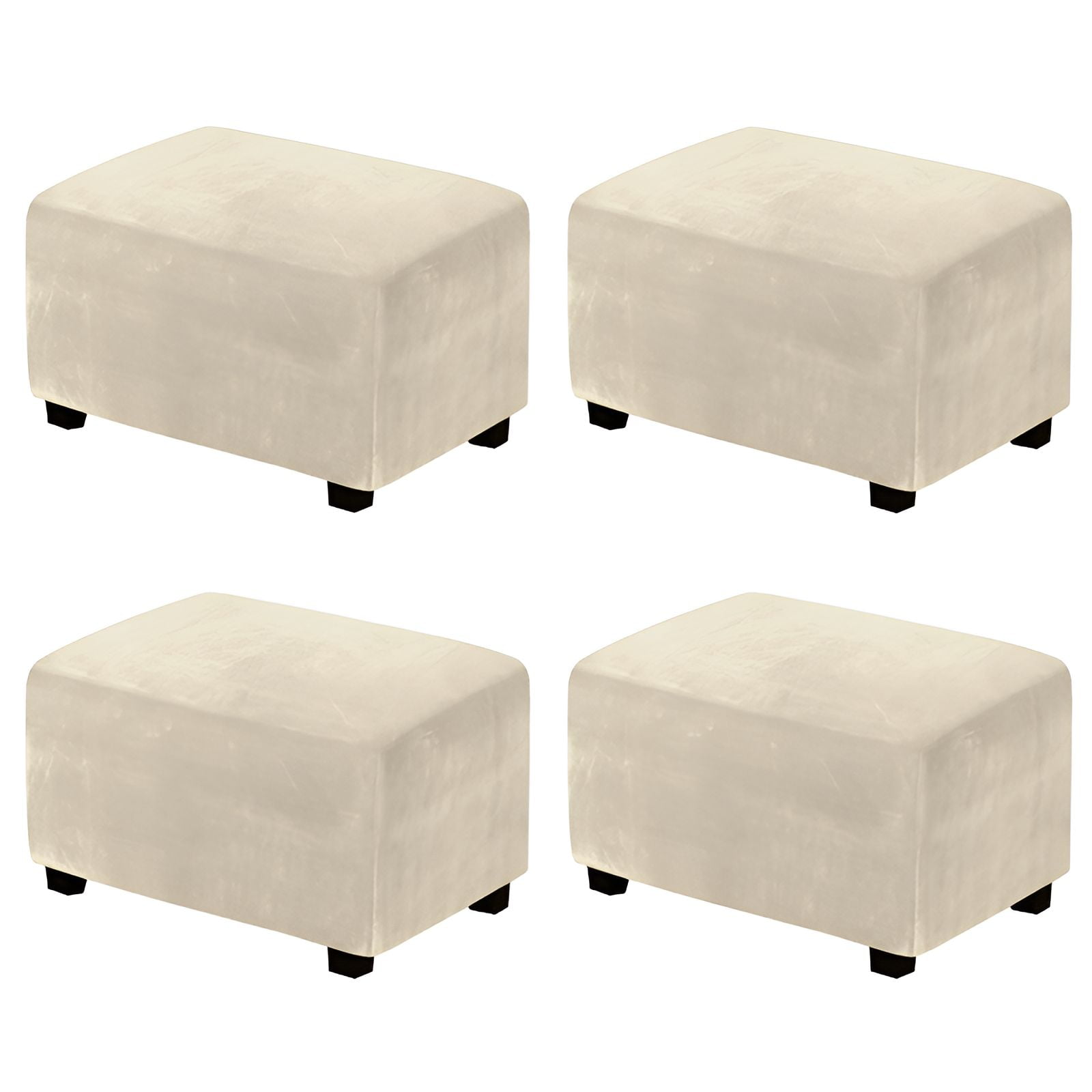 AUQ 4Pcs Ottoman Cover,Soft Touch Rectangle Footstool Cover,Active ...