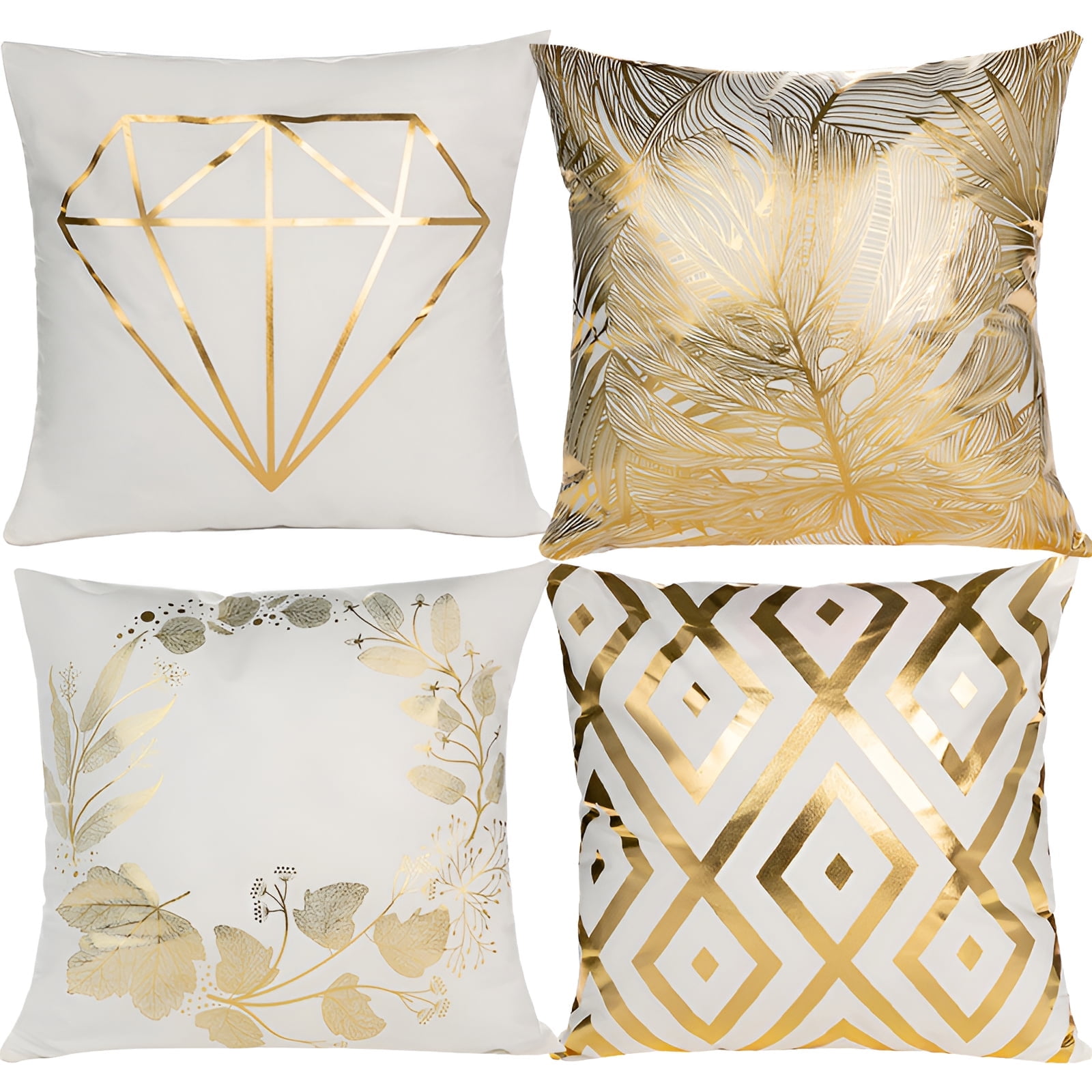 AUQ 4Pcs Pillow Covers,Consistent Color Back Throw Pillow Covers,Comfortable Seat Support Pillow ...