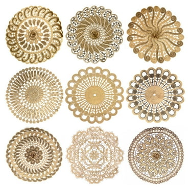 Doily Boutique Easter Round Doily with Easter Bunny and Eggs on Ivory ...