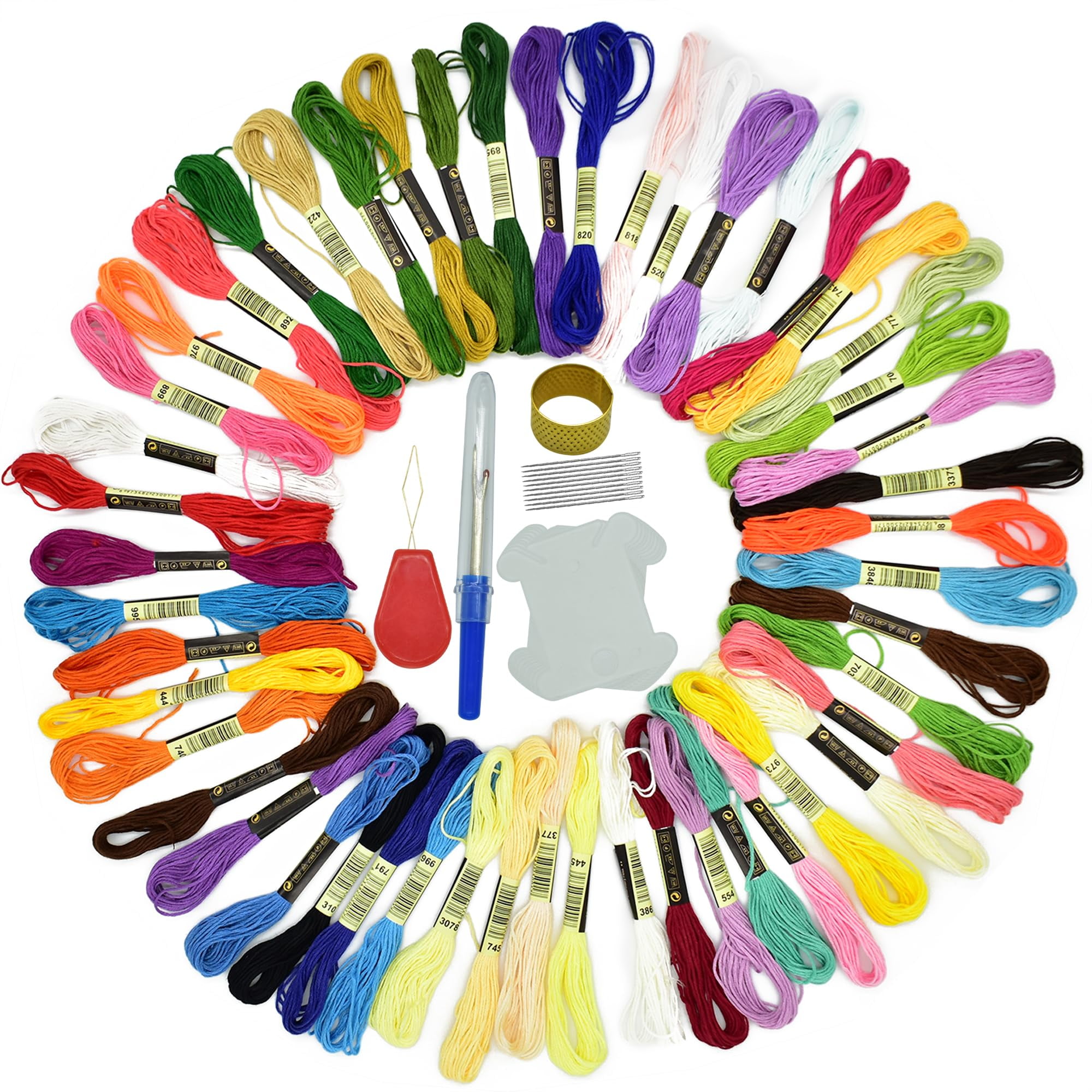 AUQ 50 Colors Embroidery Floss,Embroidery Kit with Tool Kit,Embroidery ...