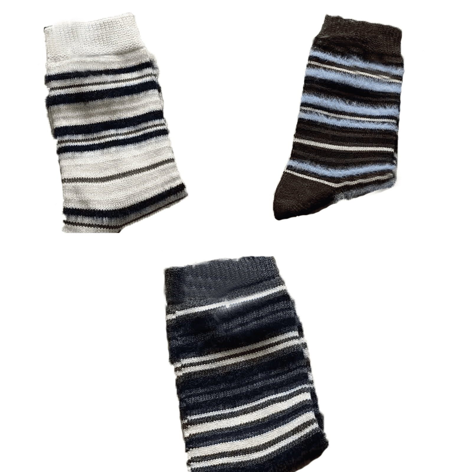 AUQ 5Pairs Socks Retro Stripes Aesthetic Fuzzy Socks,Preppy Style Socks ...