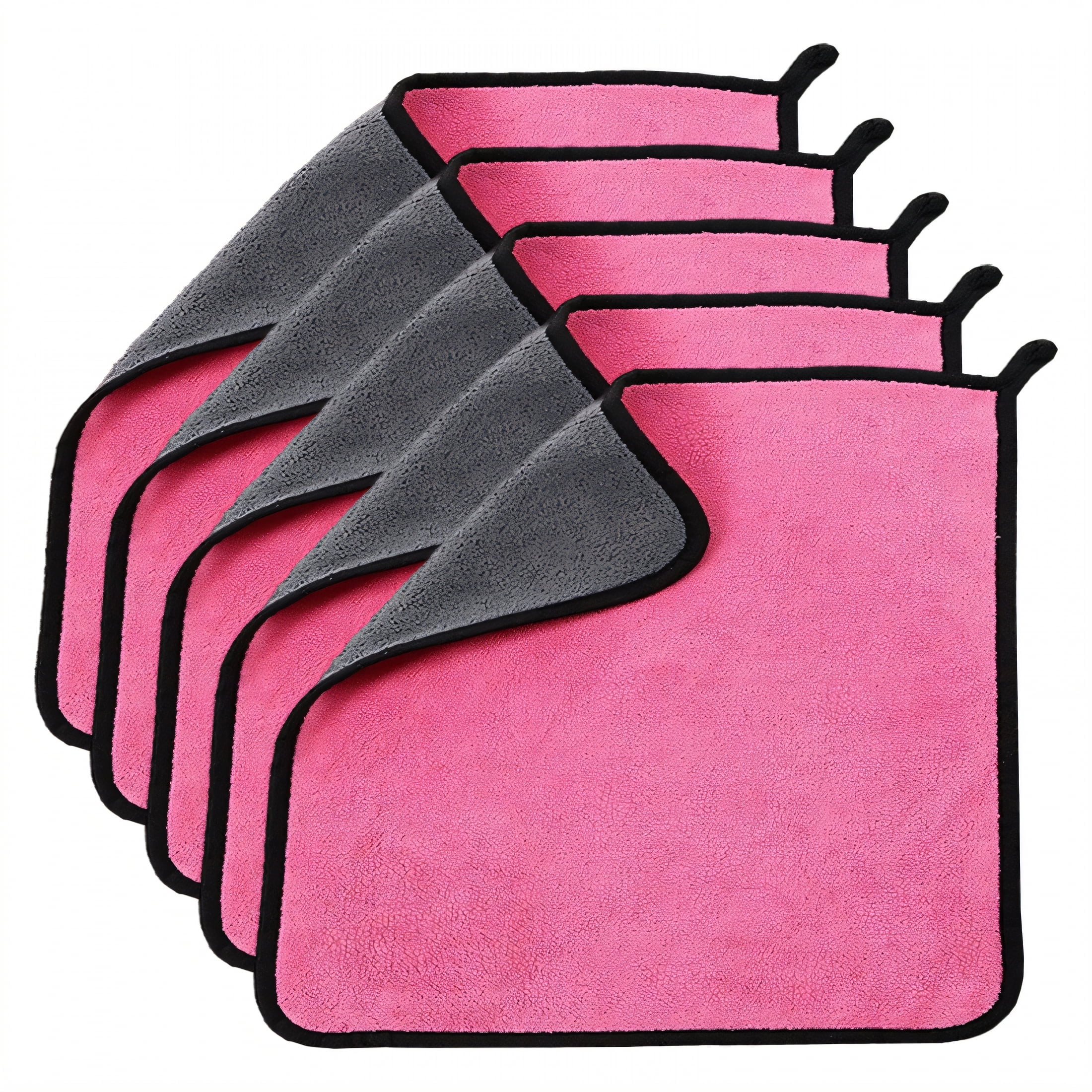 AUQ 5Pcs Cleaning Rags,Anti-Bacterial Design Microfiber Towels ...