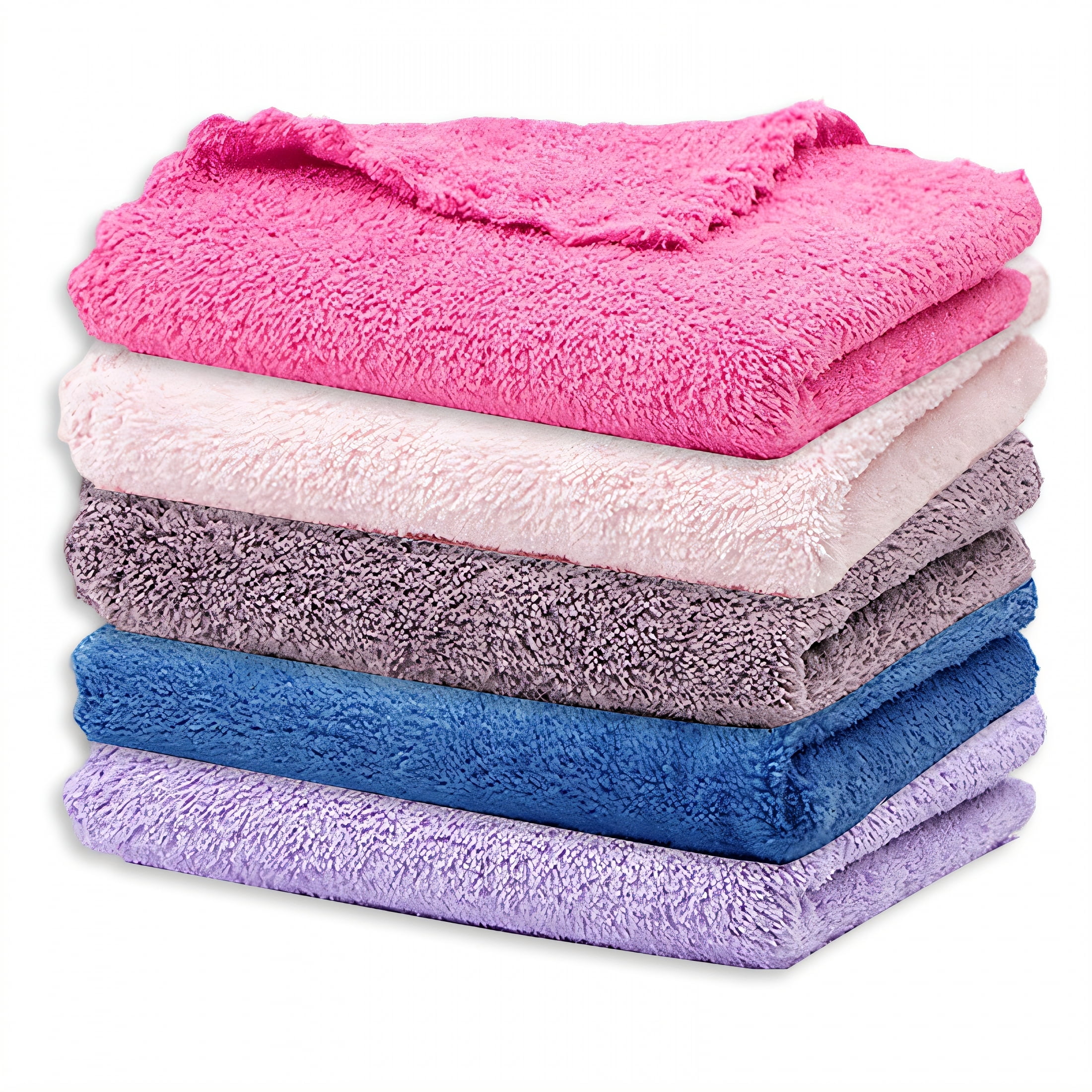 AUQ 5Pcs Cleaning Rags,Multi-Purpose Design Microfiber Towel,No Water ...