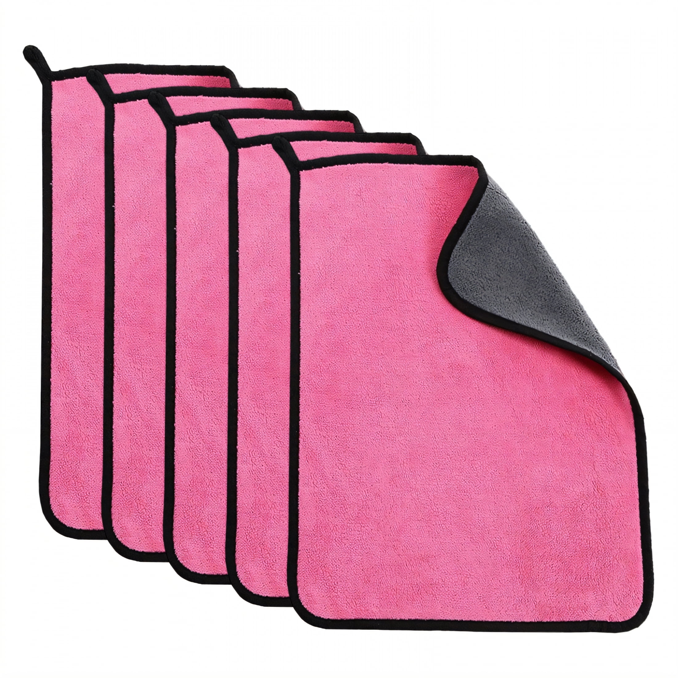 AUQ 5Pcs Cleaning Rags,Tight Fiber Weave Microfiber Towel,Cleans ...