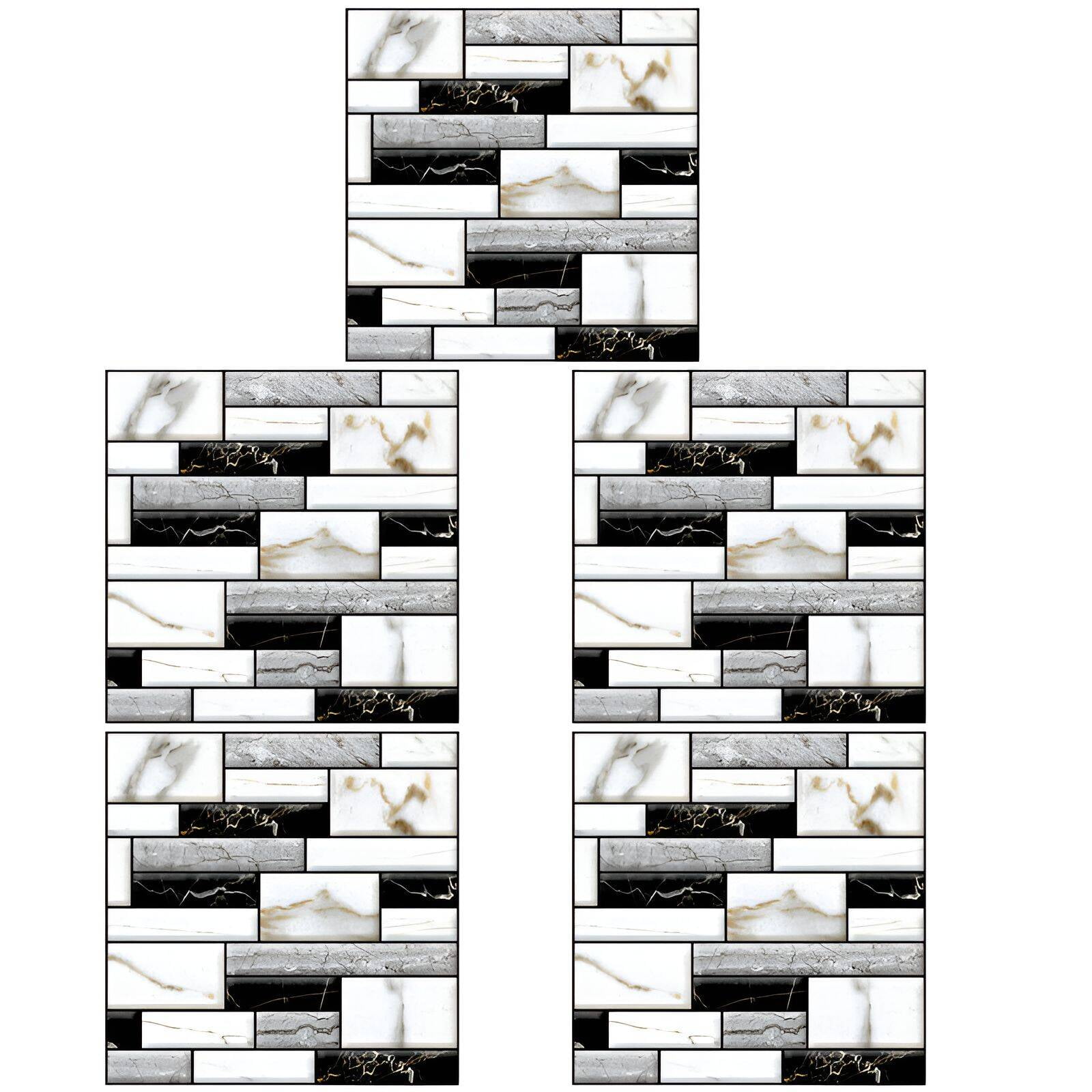 AUQ 5Pcs Kitchen Backsplash Tiles Peel and Stick,Adds Spatial Depth ...