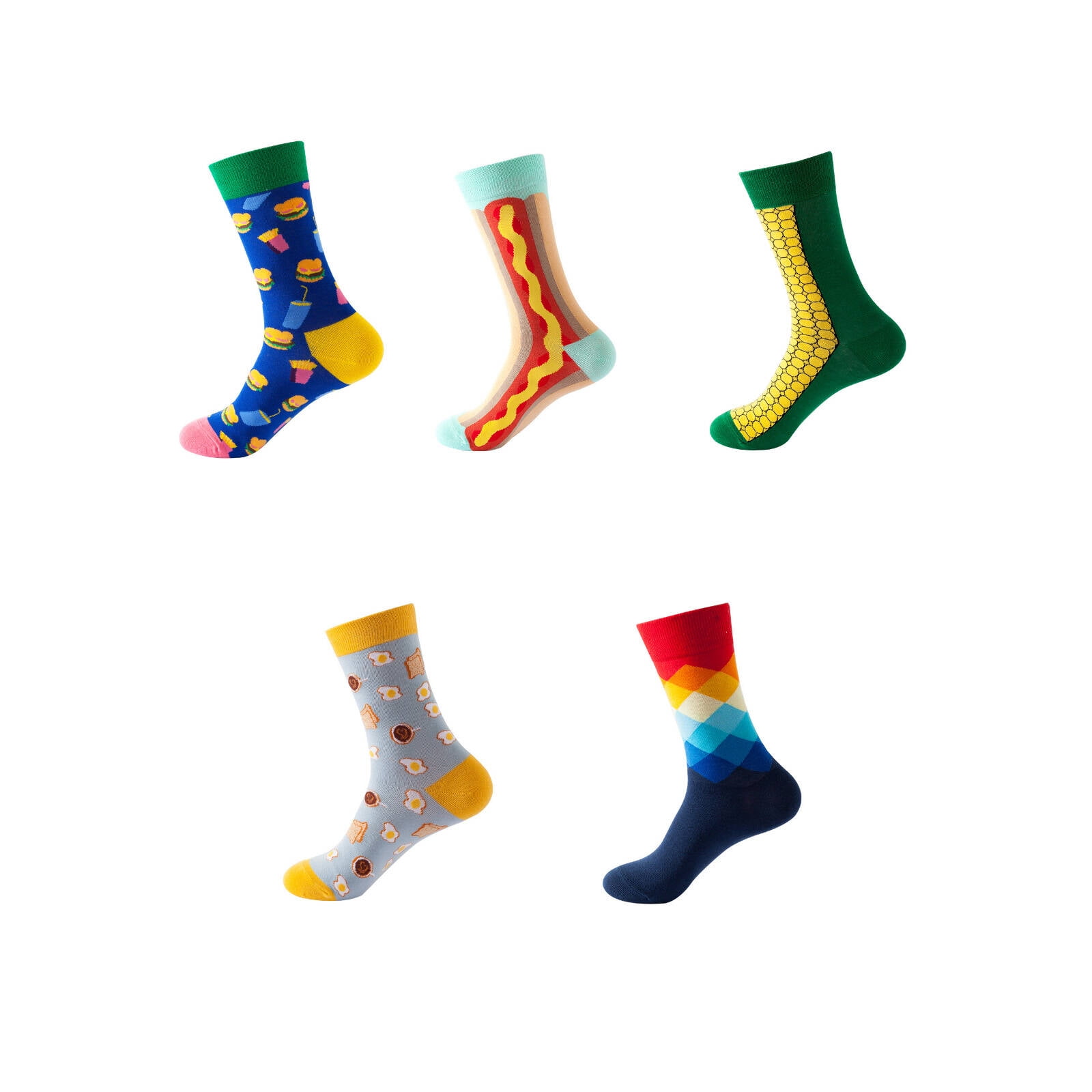 AUQ 5Pcs Socks for Women,Trendy INS Style Womens Socks,Stylish Cotton ...