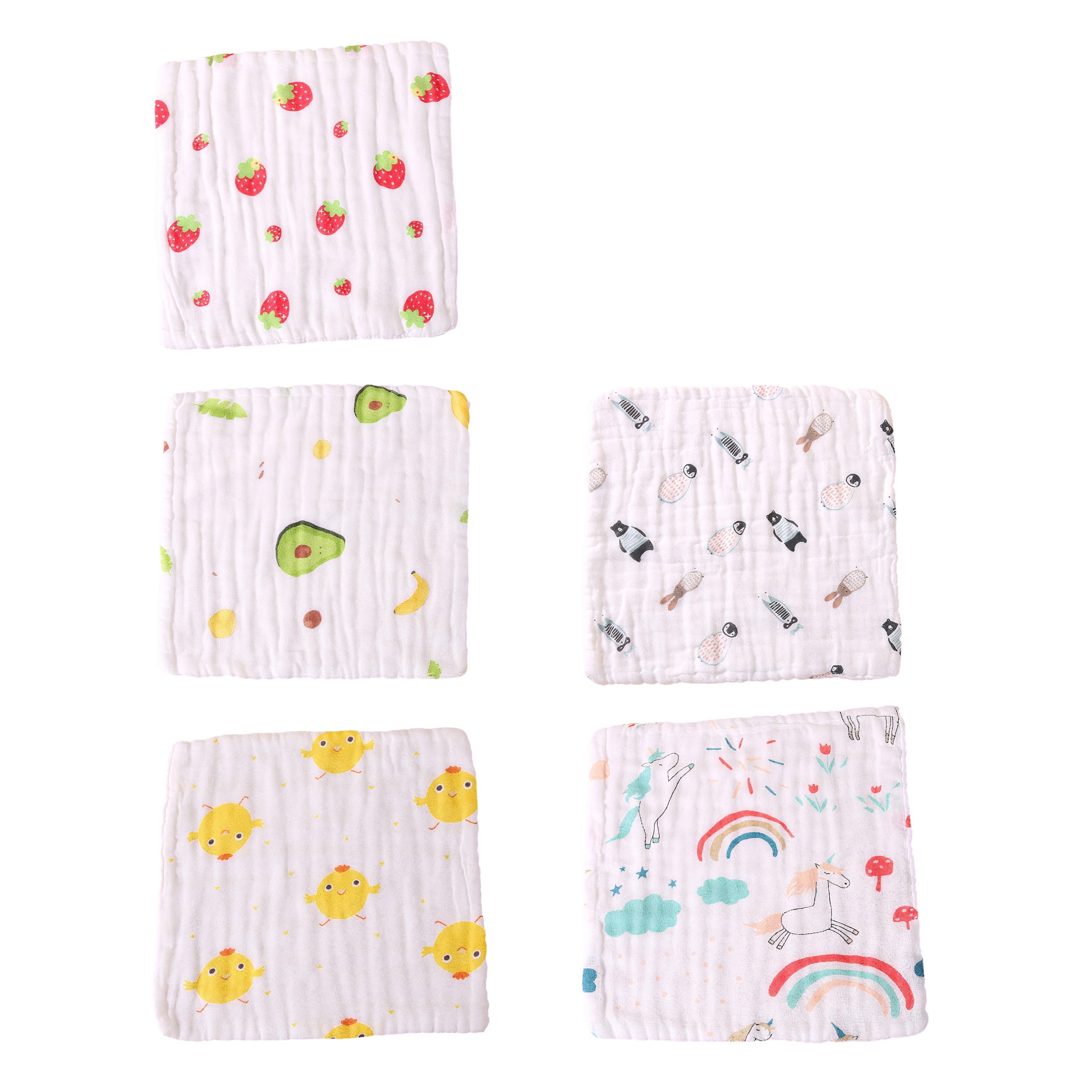 AUQ 5Pcs Wash Cloth,Soft Water-Locking Fabric Face Cloths,Even Secure ...