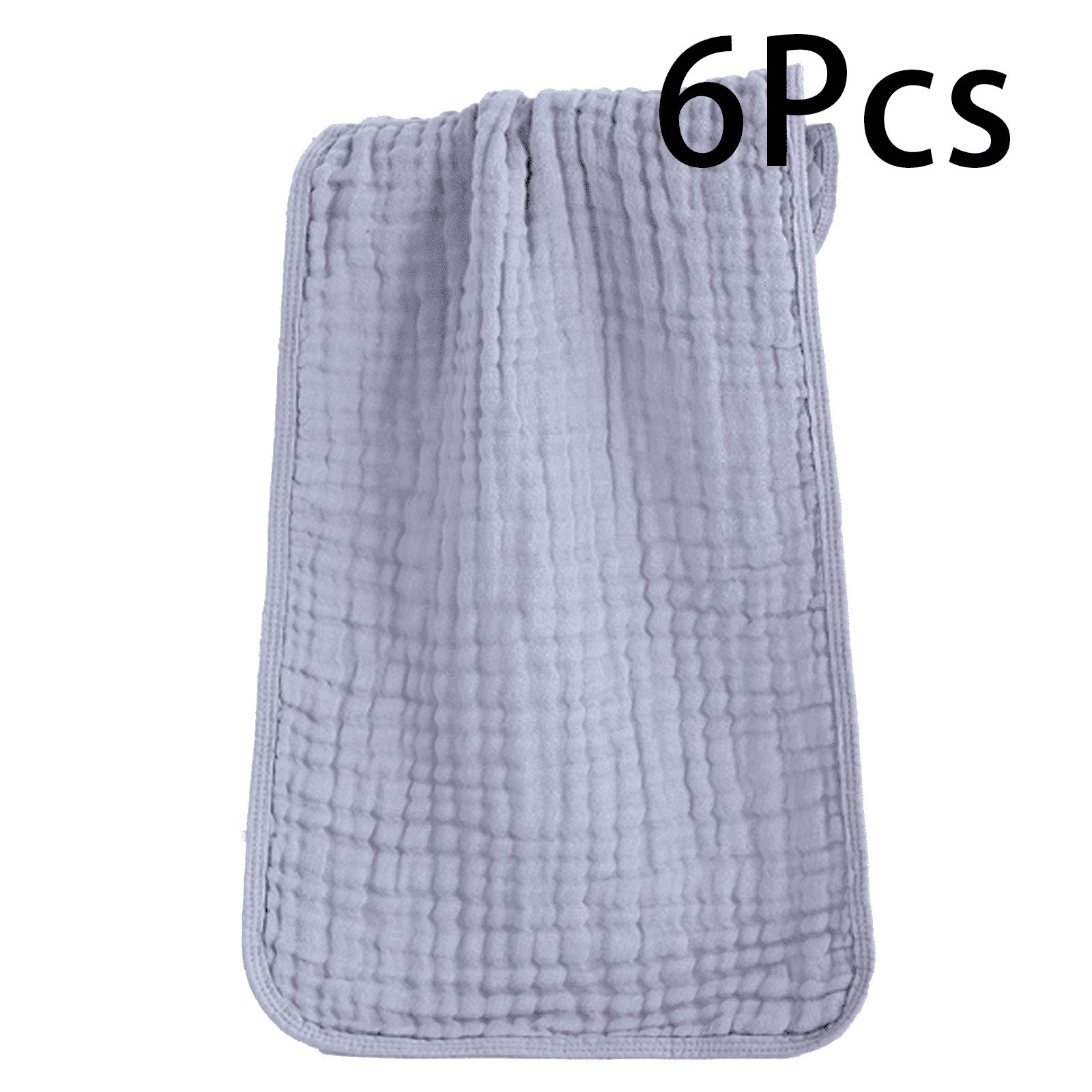 AUQ 6Pcs Burp Cloths Solid Color Muslin Burp Cloths 6 Layers of Gauze ...