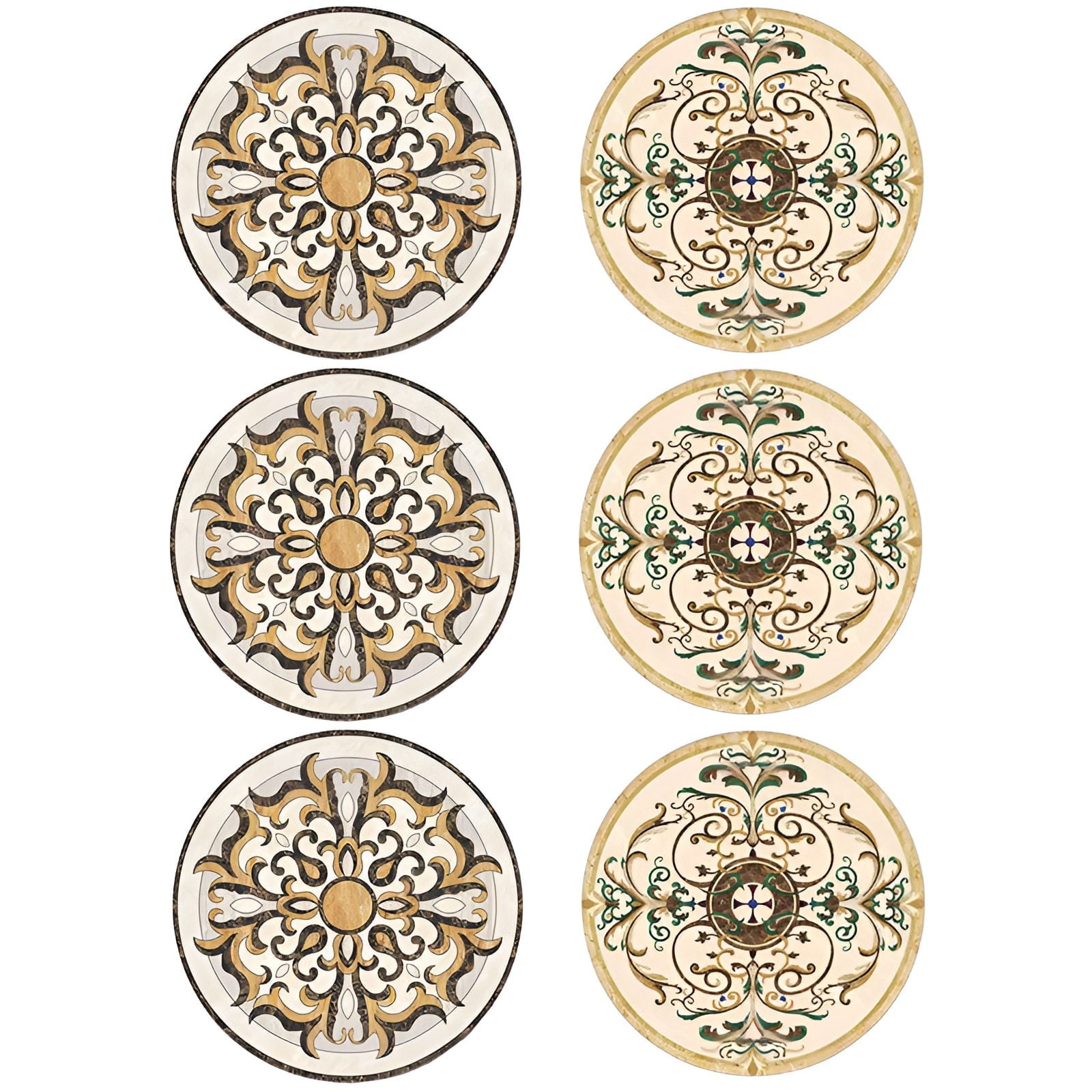 AUQ 6Pcs Coasters,Multiple Colors Marble Coasters,Round Design Coasters ...