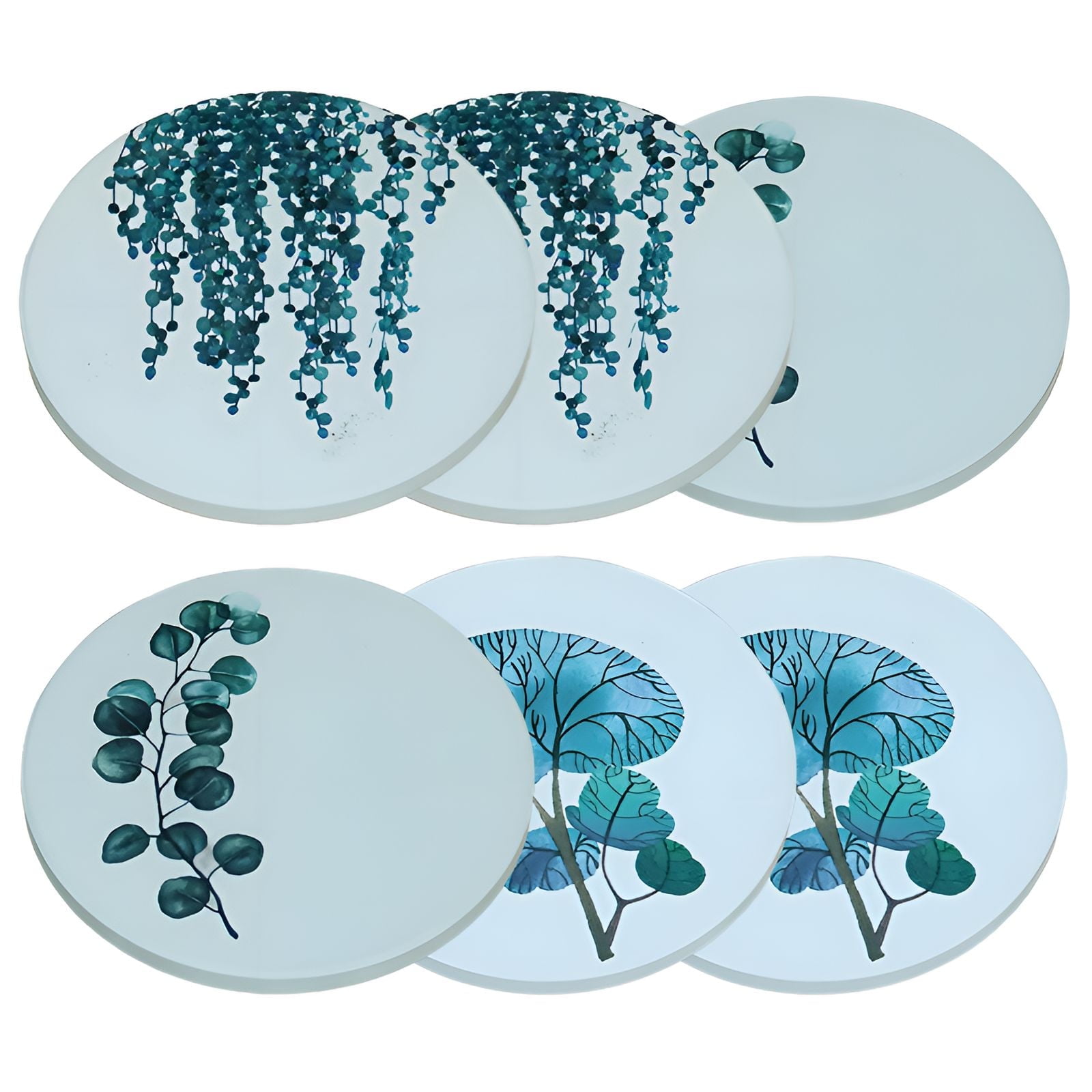 AUQ 6Pcs Coasters,Water Absorption Drink Coasters,Lightweight Design ...