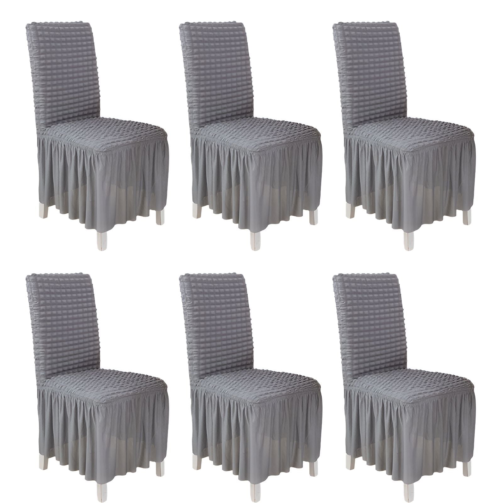 AUQ 6Pcs Chair Covers for Dining Chairs,Kitchen Chair Covers,20*25*20 ...