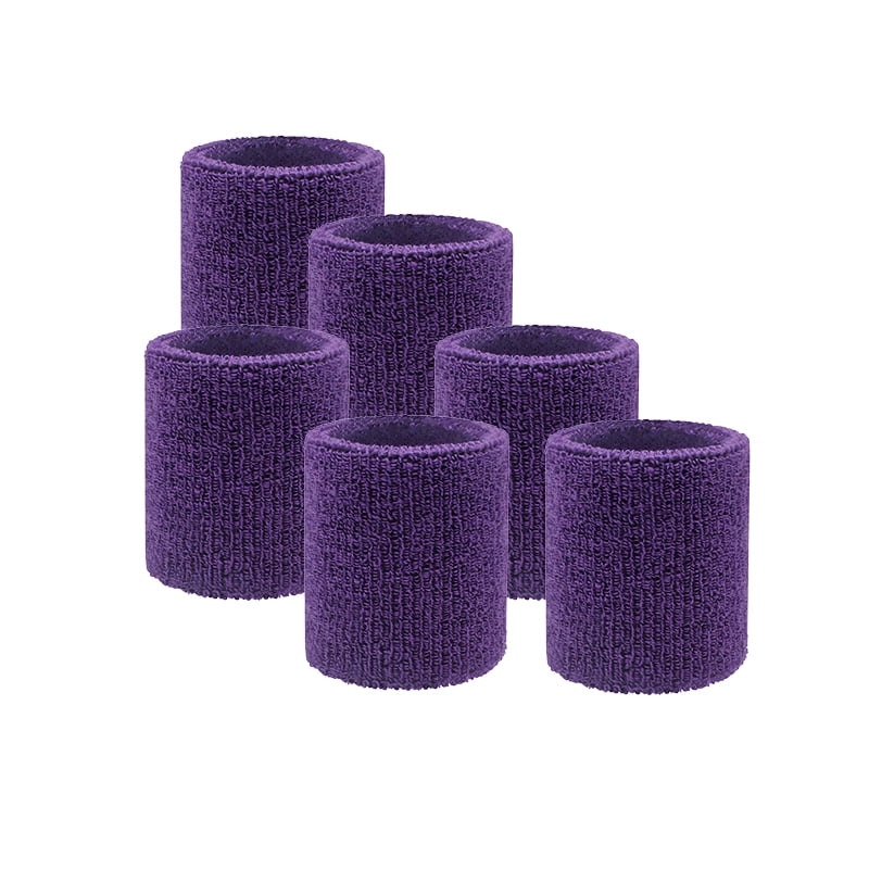 AUQ 6Pcs Wrist Bands Strong Sweat Absorption Sweat Band Breathable ...