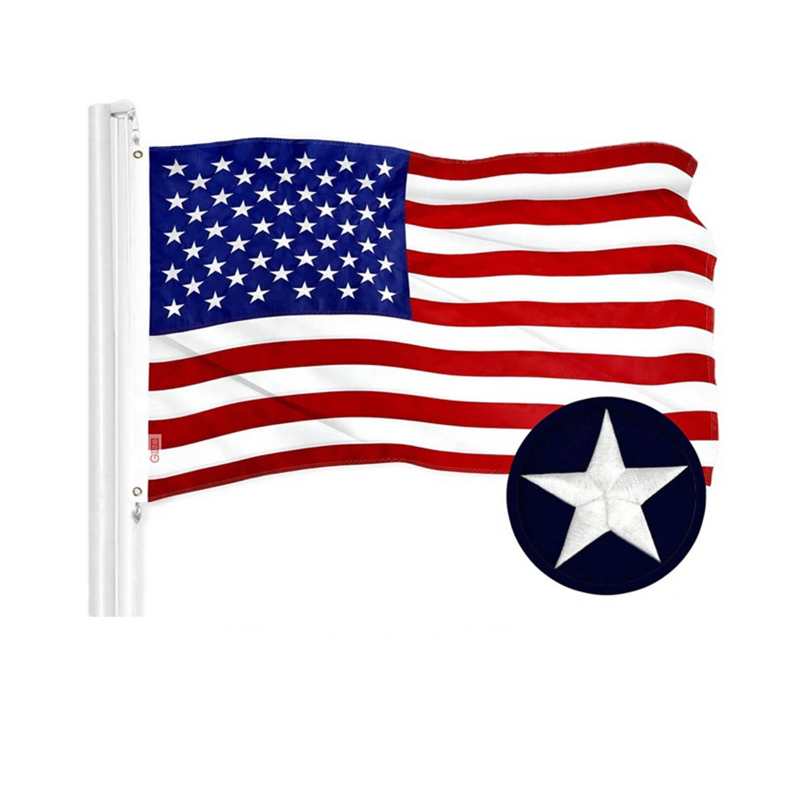 AUQ American Flags for Outside,3D Embroidery American Flag,Sufficient ...