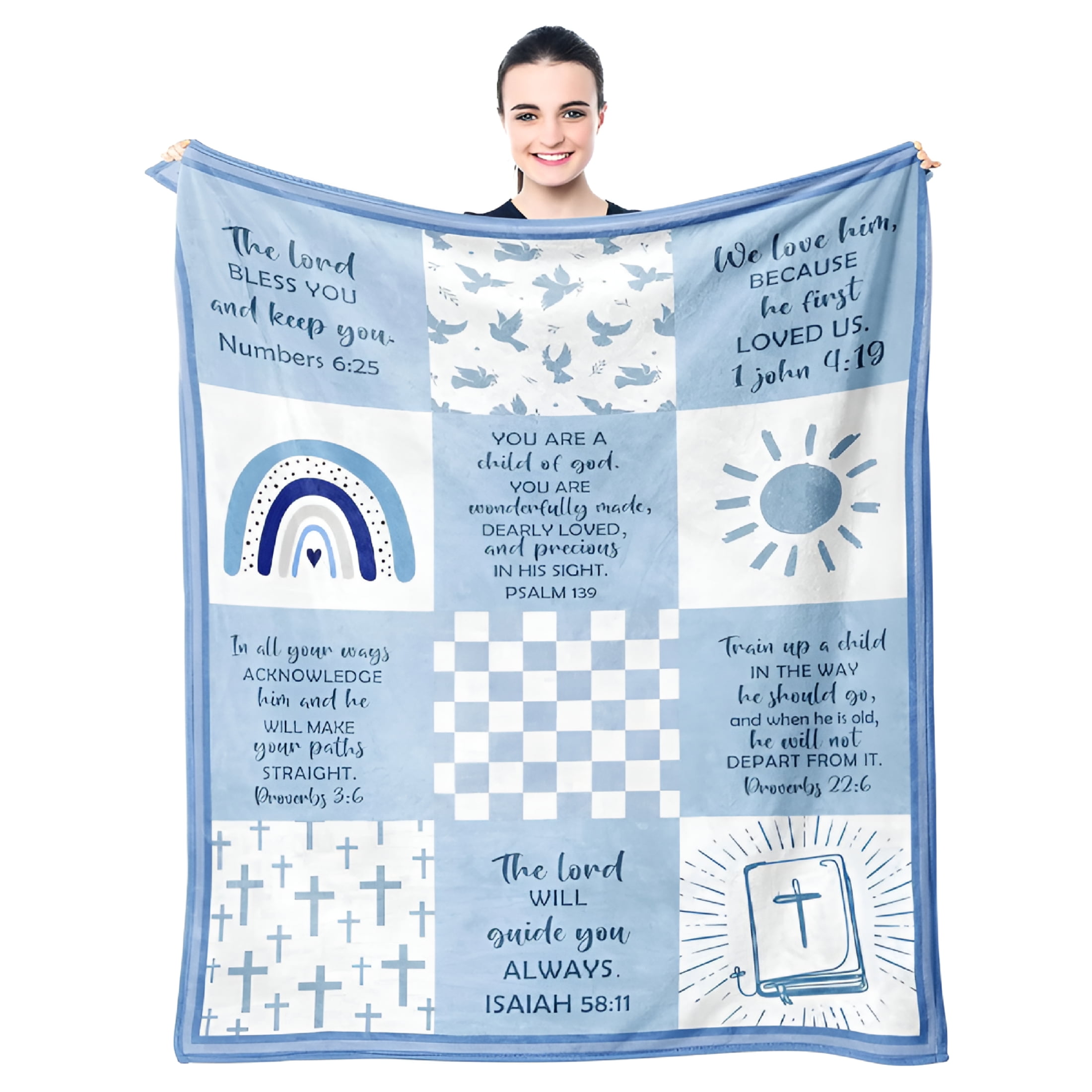 AUQ Baptism Gifts for Boys, Baptismal Gifts Blanket, Baptism Favors ...