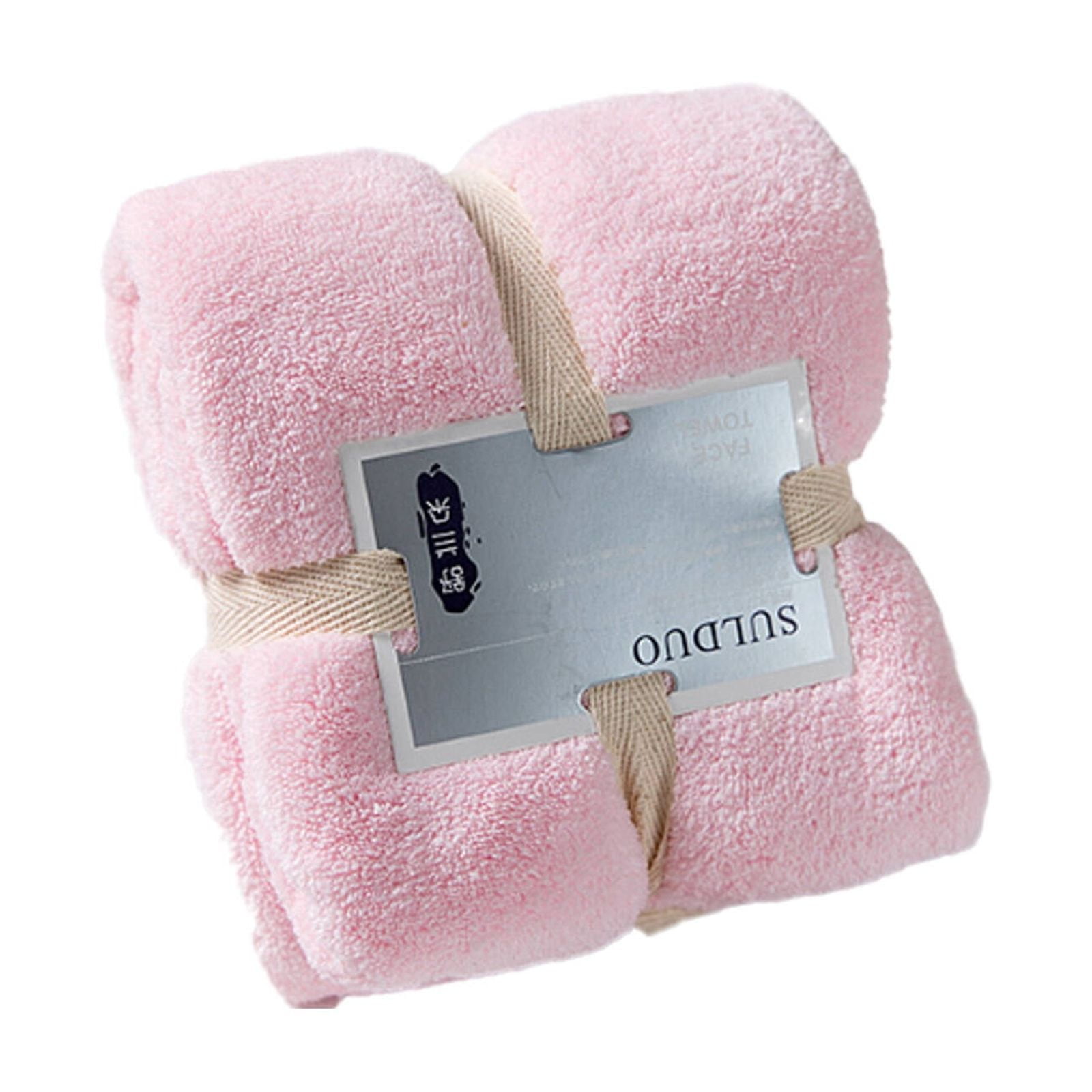 AUQ Bath Towels Absorb Water Quickly Towels Simple Solid Color Bathroom ...