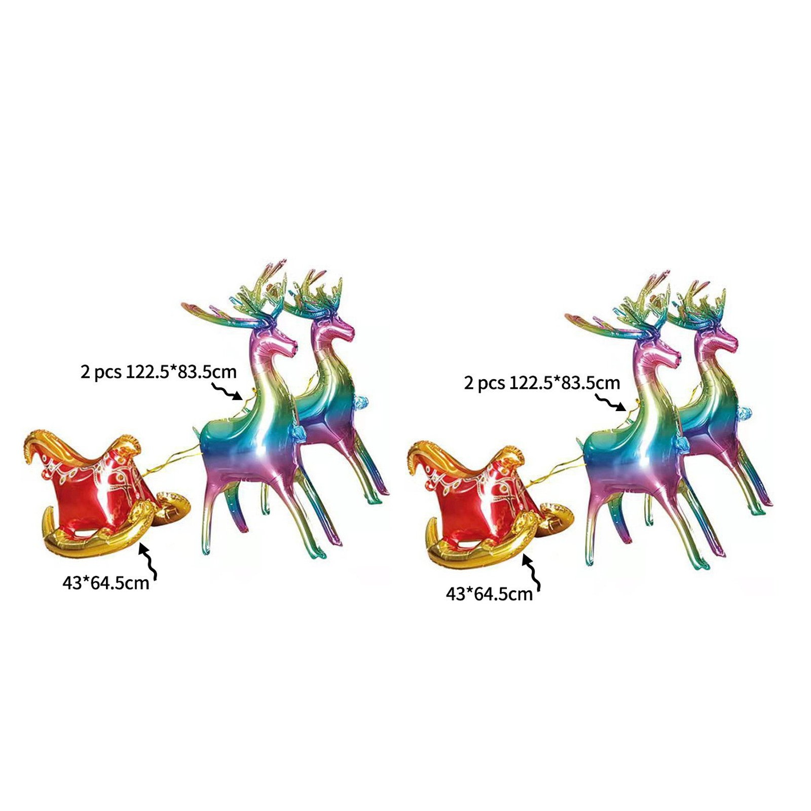 BESTSKY 2 Pcs Christmas Ornaments,Shiny Aluminum Film Christmas 3D ...