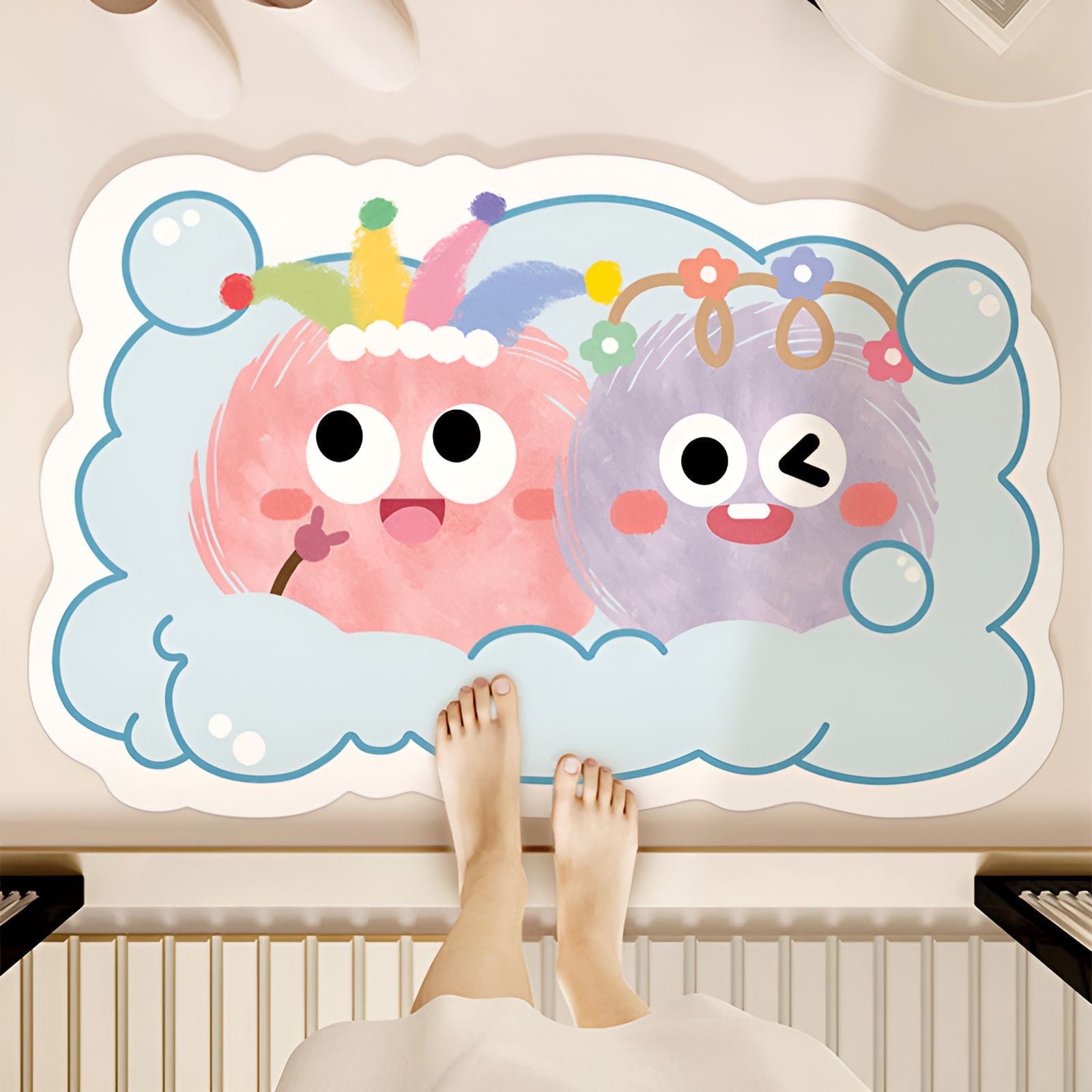 AUQ Bathroom Rugs,Quick-Flow Fluid Transfer Anti Slip Bath Mat,Surface ...