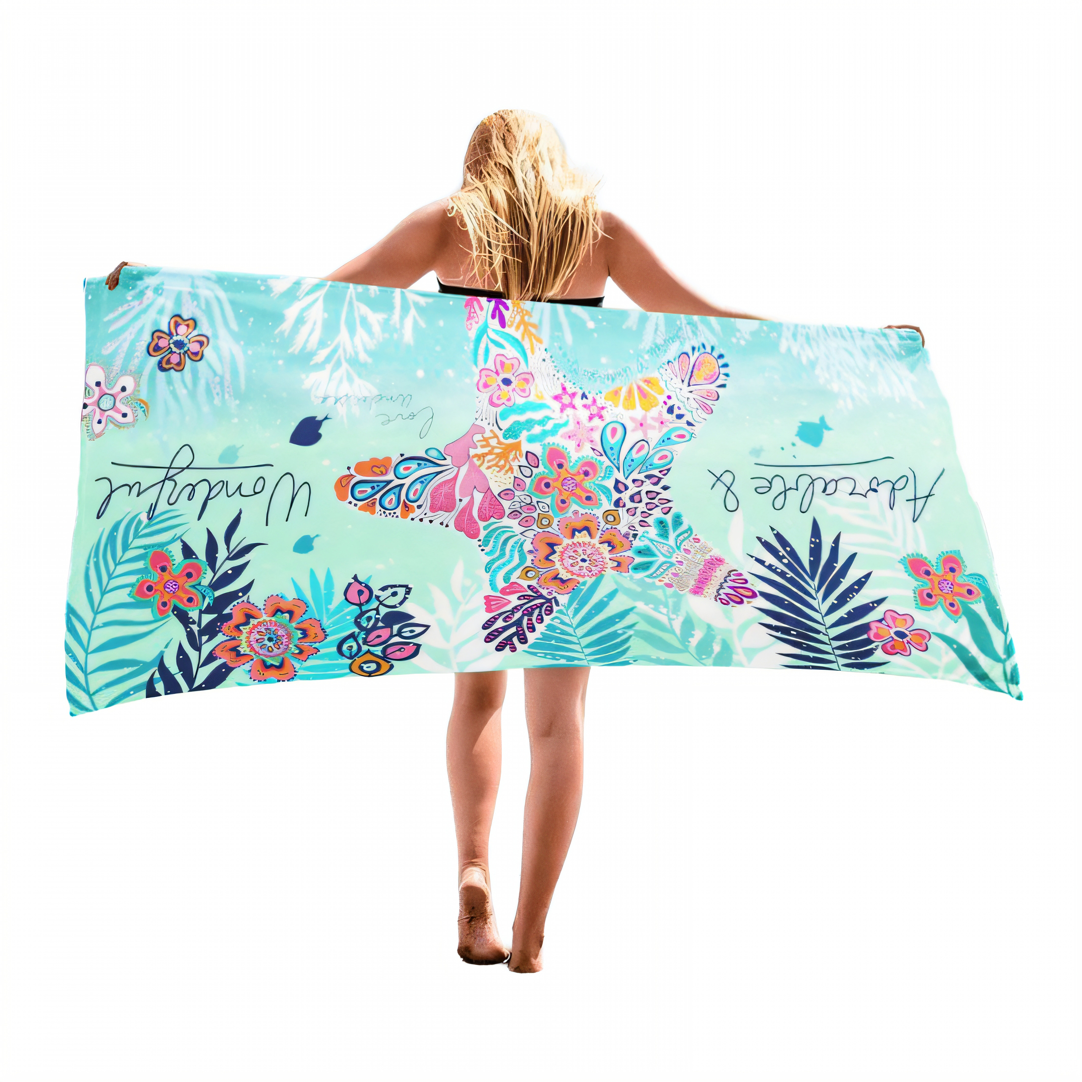 AUQ Beach Towels,Broad Coverage Range Microfiber Beach Towel,Wrinkle ...