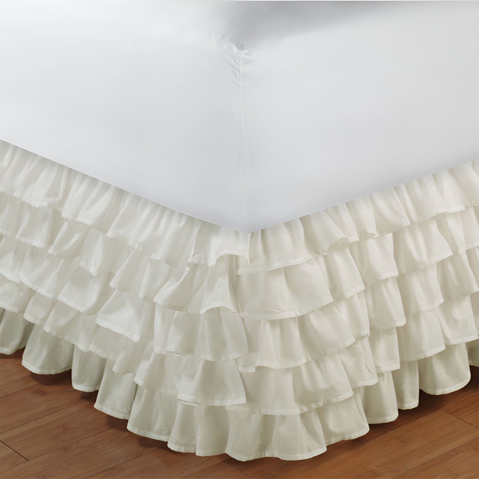 AUQ Bed Skirt 3D Pattern Ruffle Bed No Bunching Bed Frame Cover 150*200 ...