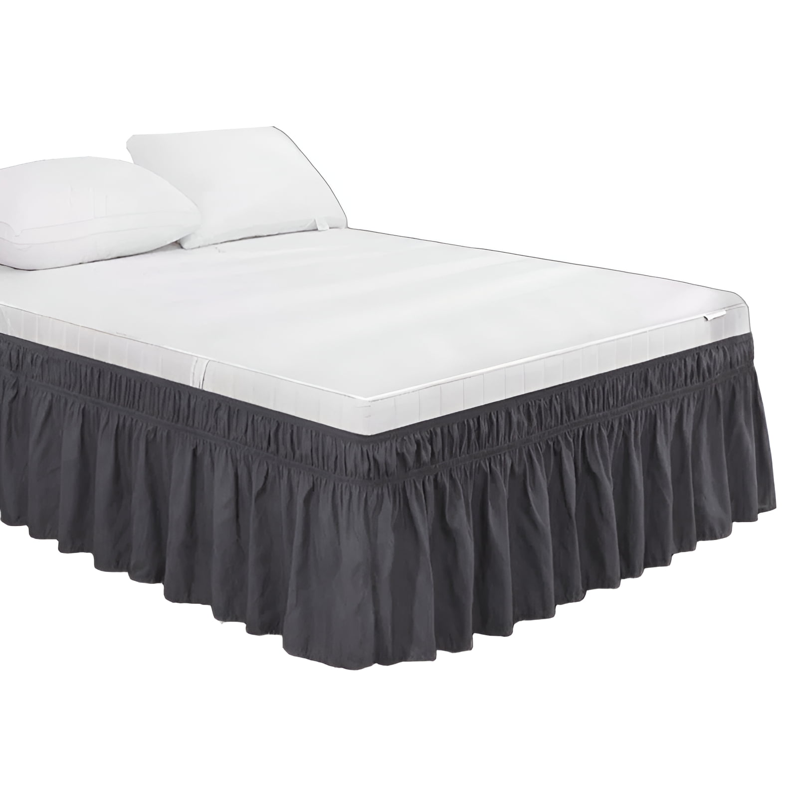 AUQ Bed Skirt Full Wrap Ruffled Bedskirt Fits Beds Ruffle Bed 180*200 ...