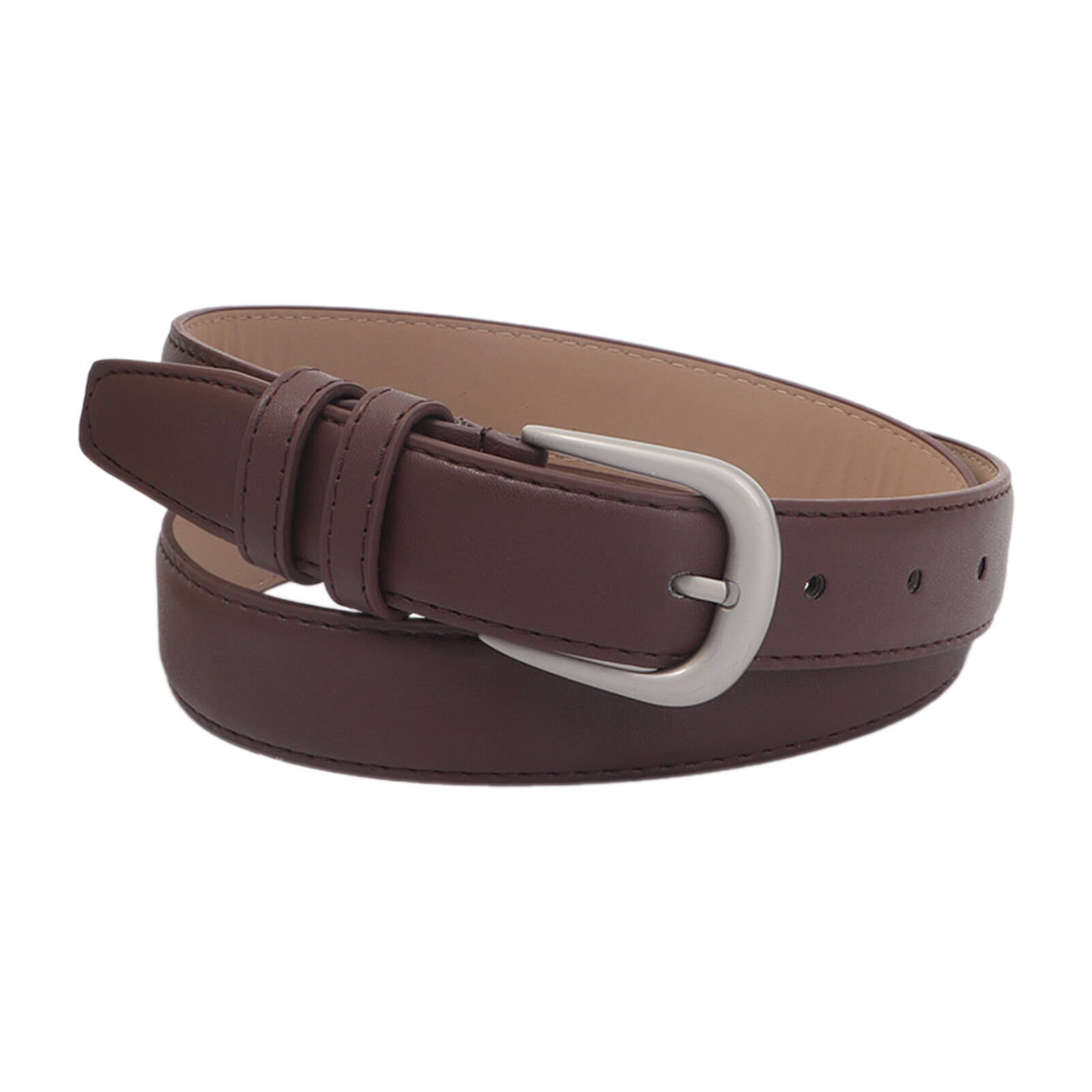 AUQ Belt,Golden Double Circle Buckle Design Belts for Women,Flexible ...
