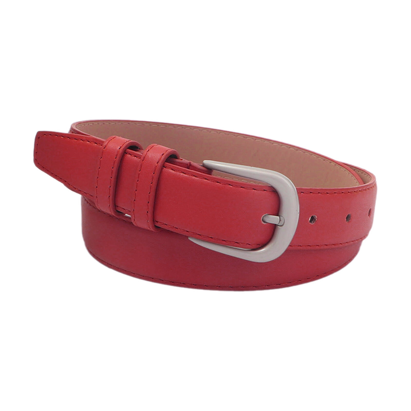 AUQ Belt,Golden Double Circle Buckle Design Belts for Women,Flexible ...
