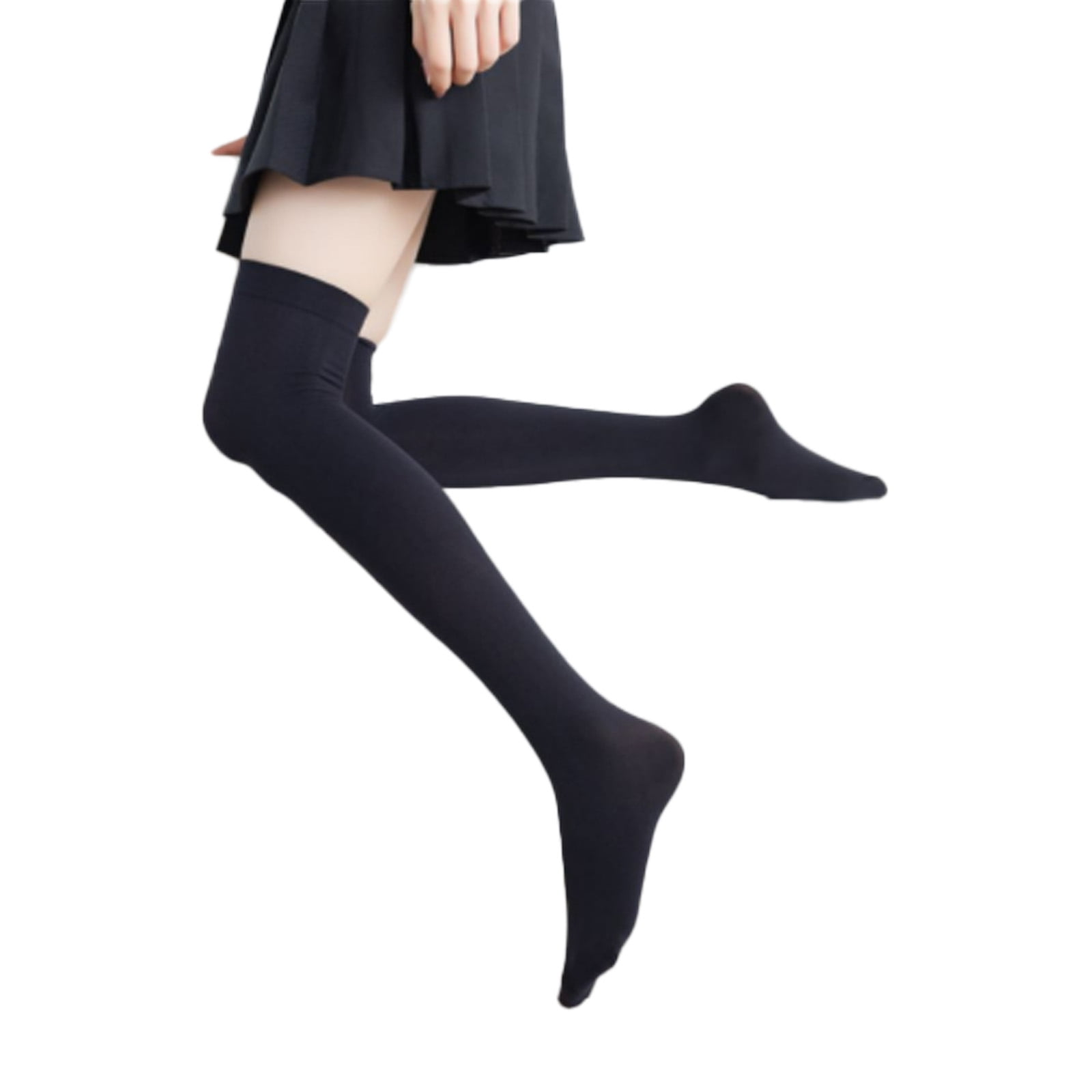 AUQ Black Thigh High Stockings,Luxurious Velvet Fabric Stockings for ...