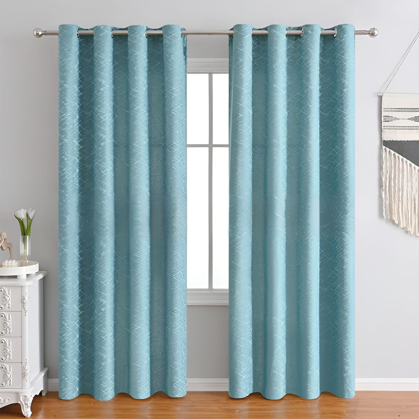 AUQ Blackout Curtains,Slim Fabric Fresh-Air Flow Blackout Curtains for ...