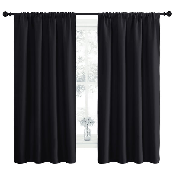 AUQ Blackout Curtains Thermal Insulated Rod Pocket Window Treatments ...