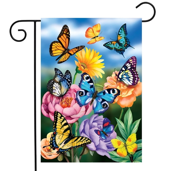 AUQ Butterflies in the Garden Spring Garden Flag for Outside Spring ...
