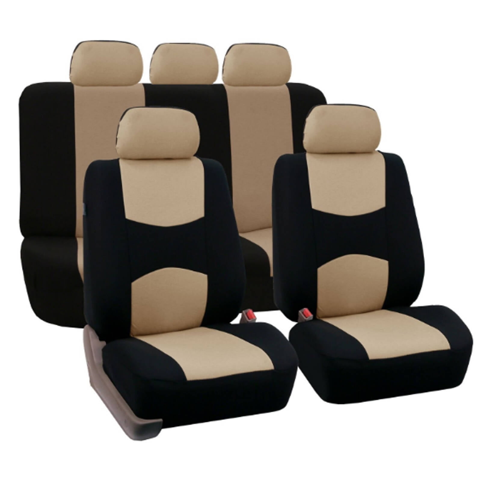 AUQ 3Pcs Car Seat Covers,Fabric Front Seat Covers,Seat Cover,Cream ...
