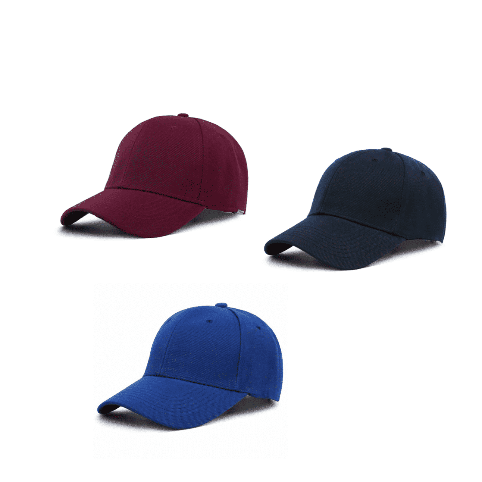 TELOLY 3Pcs Baseball Cap Summer Solid Color Curved Eaves Sun Hats for ...