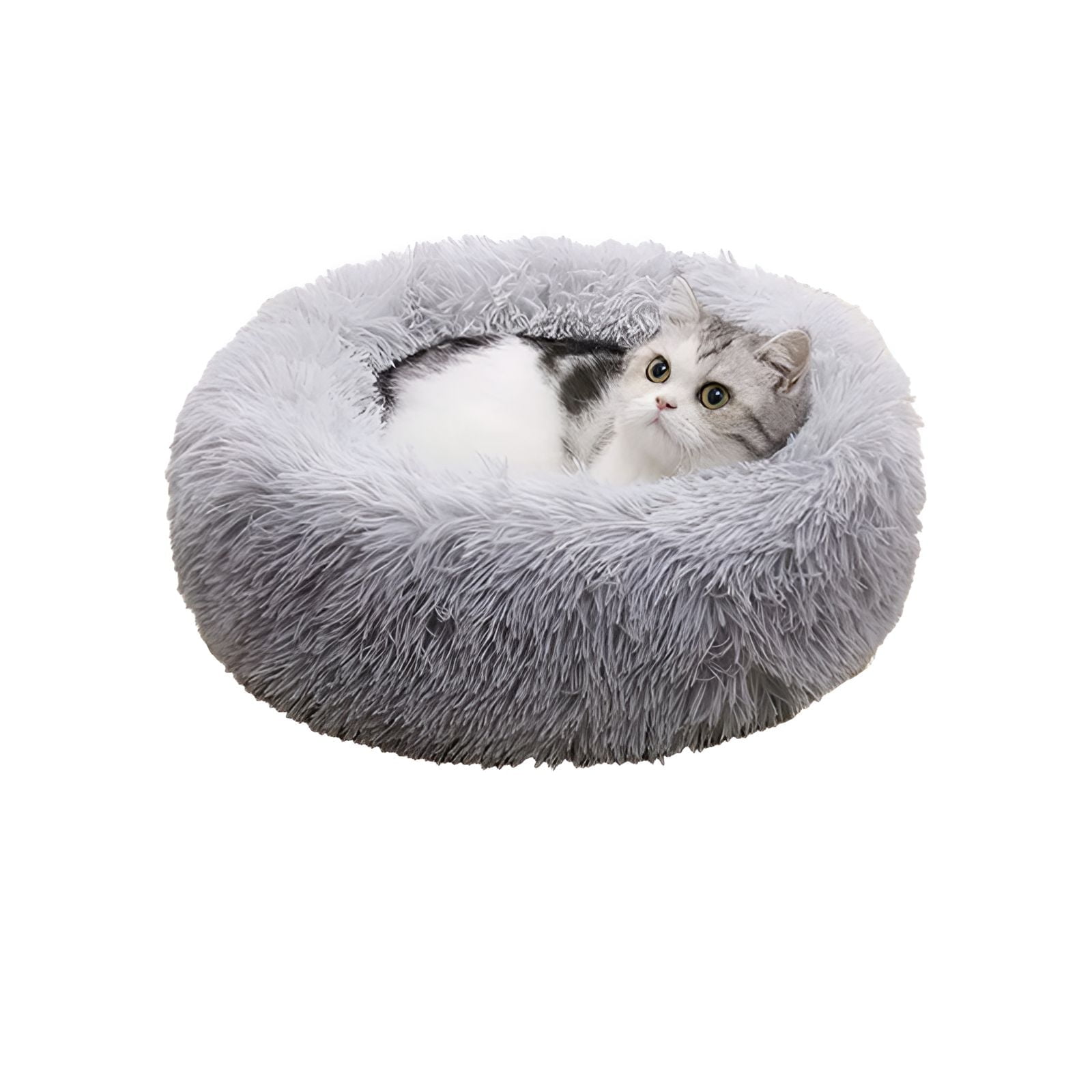 AUQ Cat Bed,23.62*23.62*5.91"Cat Beds for Indoor Cats,Plush Small Cat ...