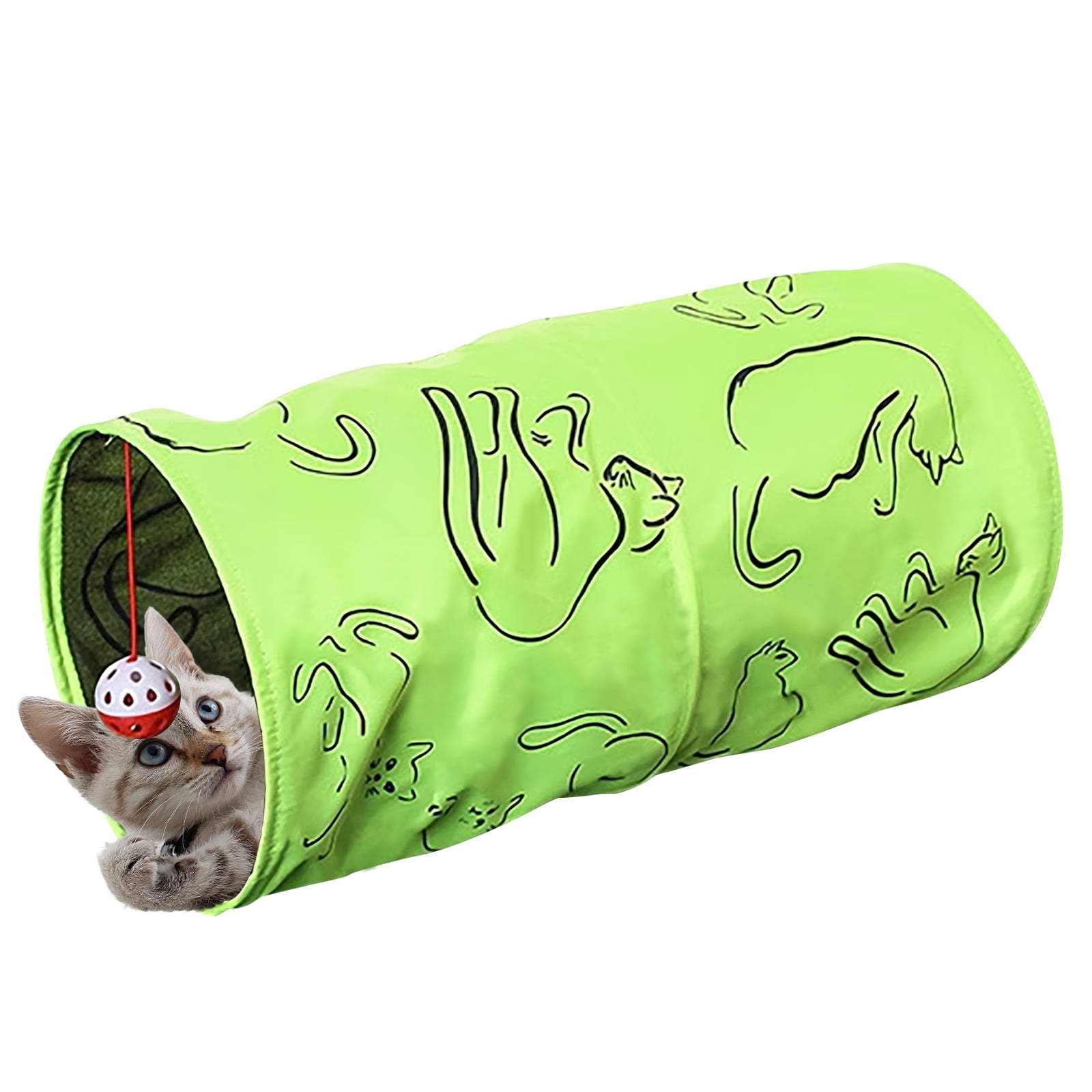 AUQ Cat Tunnels for Indoor Cats ,Green Interactive Cat Toy ,Cat Tunnel ...