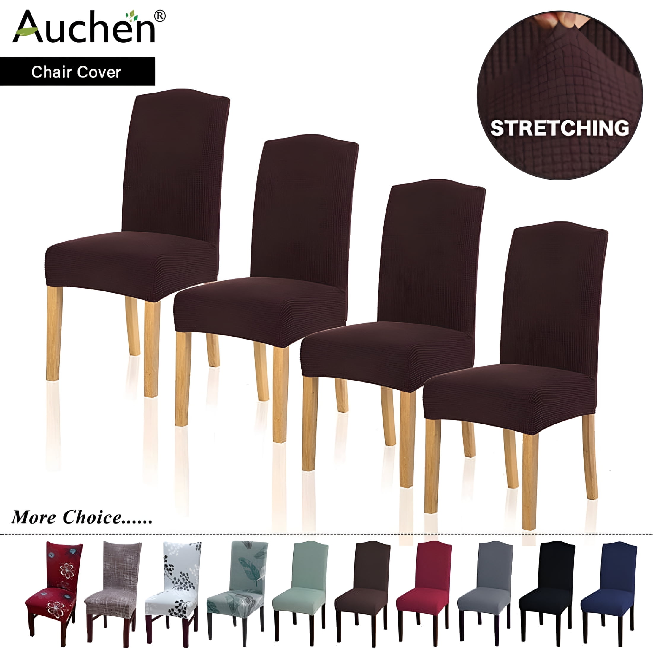 AUQ Chair Slipcover,Super Stretchy Dining Chair Covers Set of 4,Parsons ...
