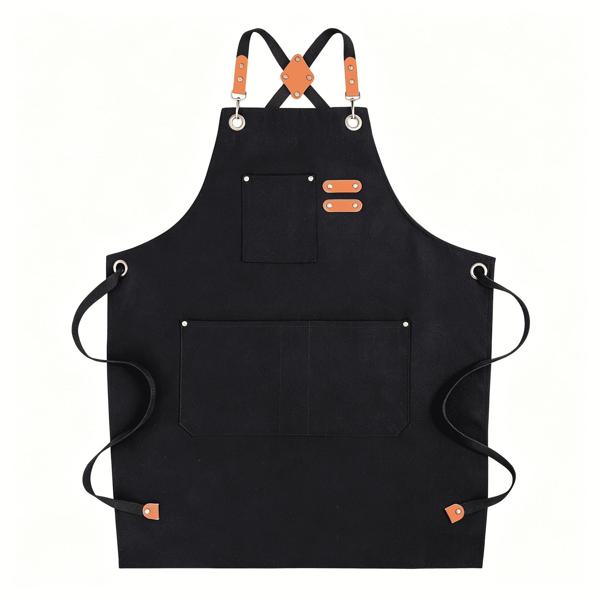 AUQ Chef Aprons for Men Women with Large Pockets,Cotton Canvas Water ...