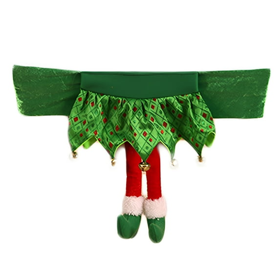 AUQ Christmas Chair Back Cover Santa Claus Elf Chairs Covers Xmas ...