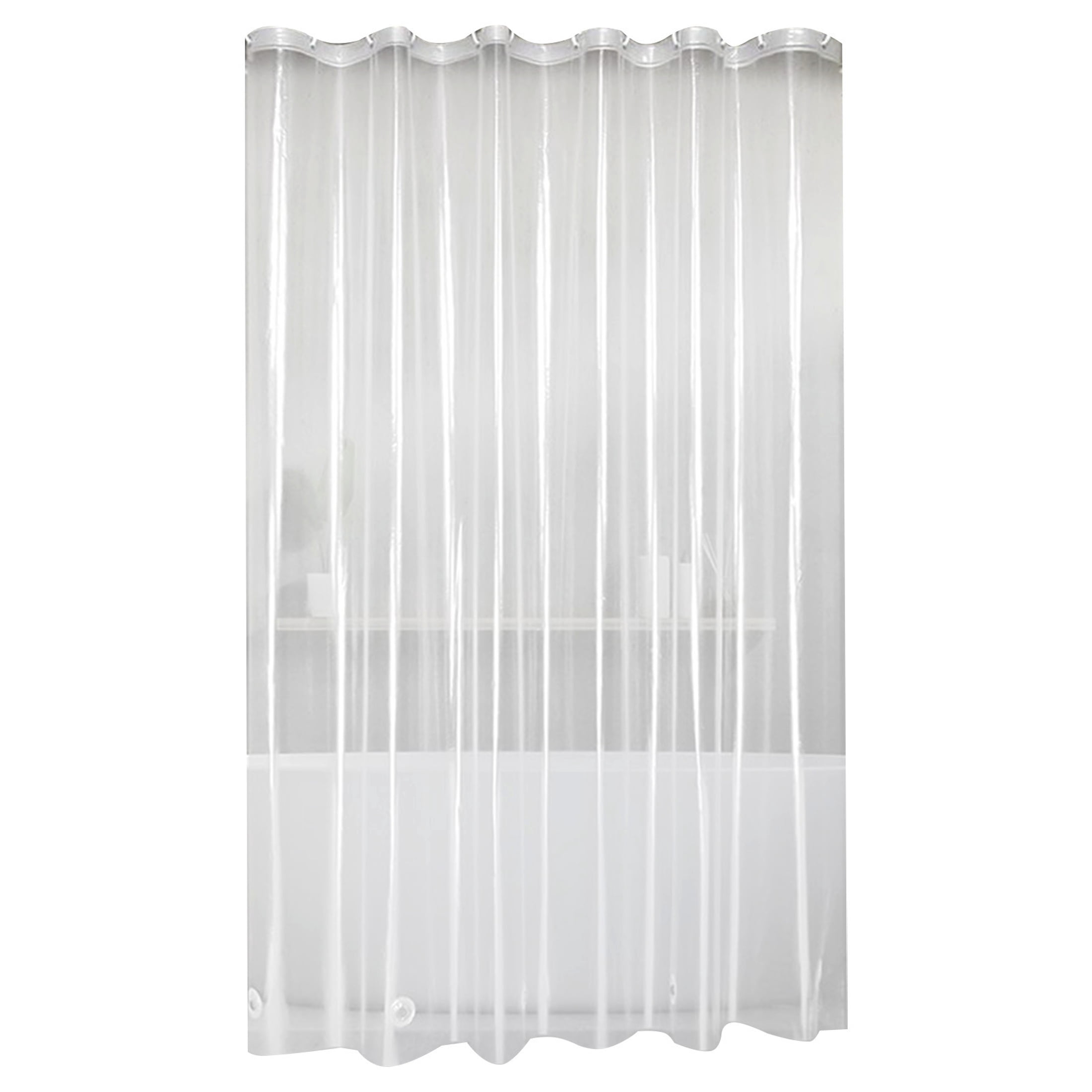 AUQ Clear Plastic Shower Curtain Liner with Magnets and Hooks ...