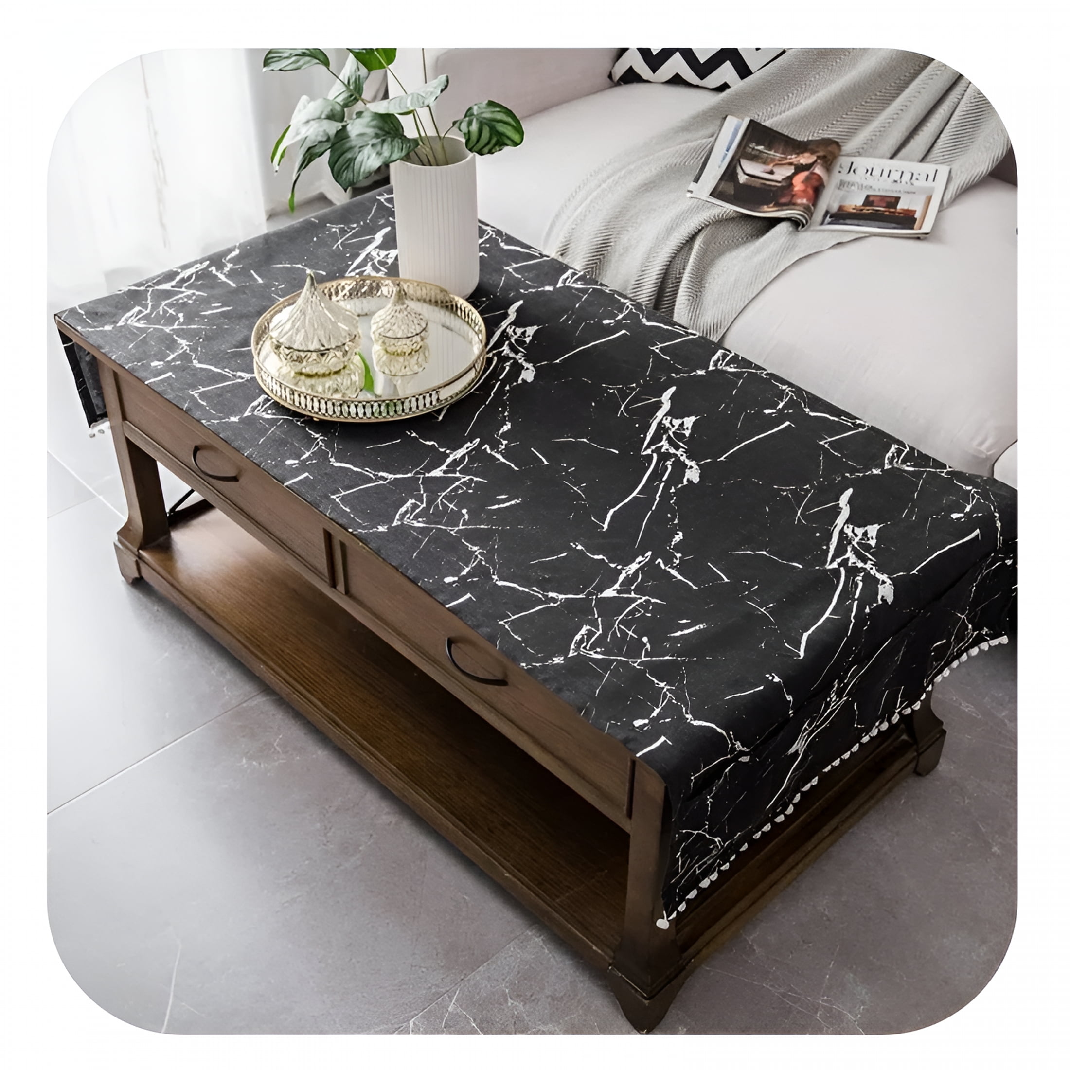 AUQ Coffee Table Cloth Rustic Style Living Room Center End Table Cover ...