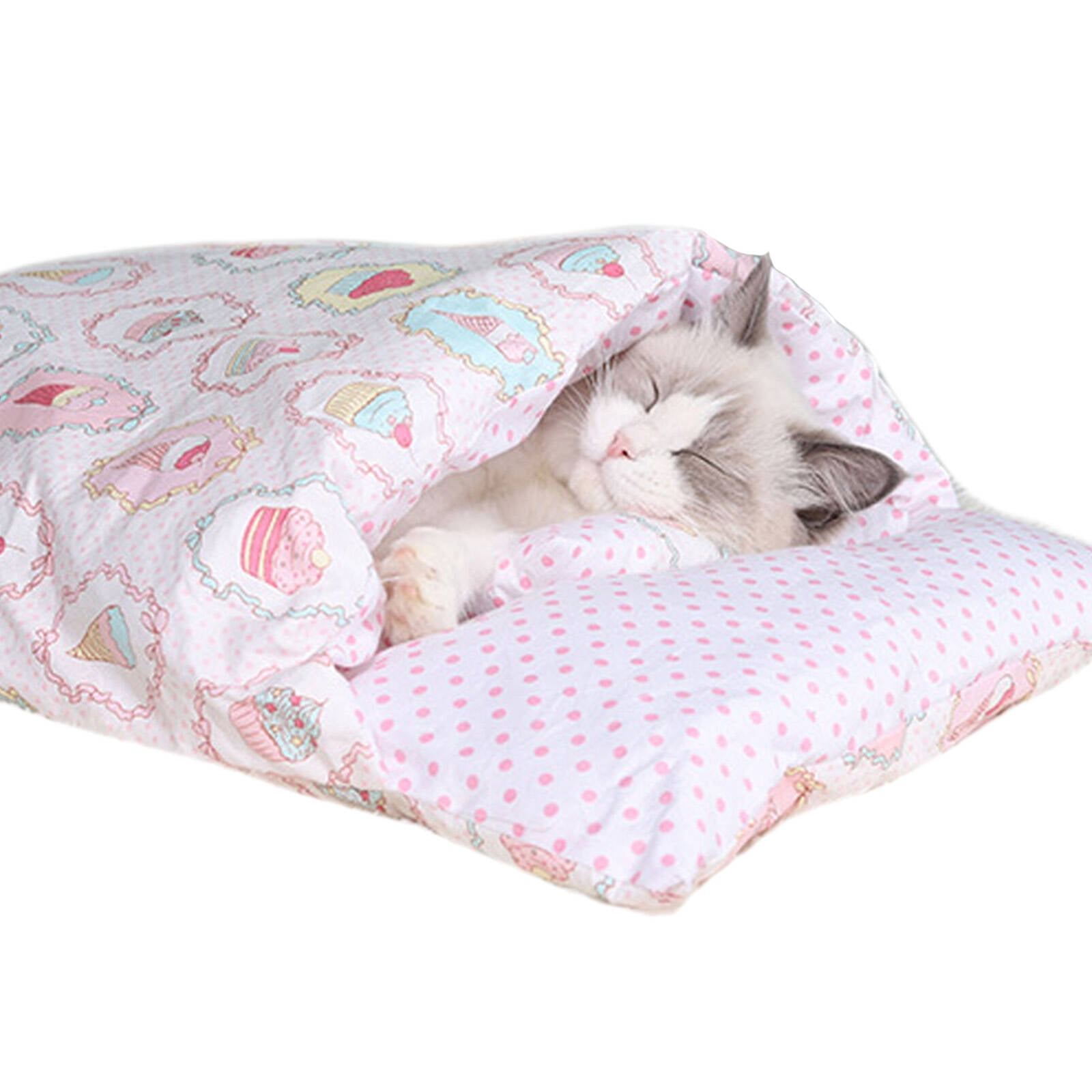 AUQ Covered Cat Bed,Non-Slip Waterproof Base for Stability Cat Sleeping ...