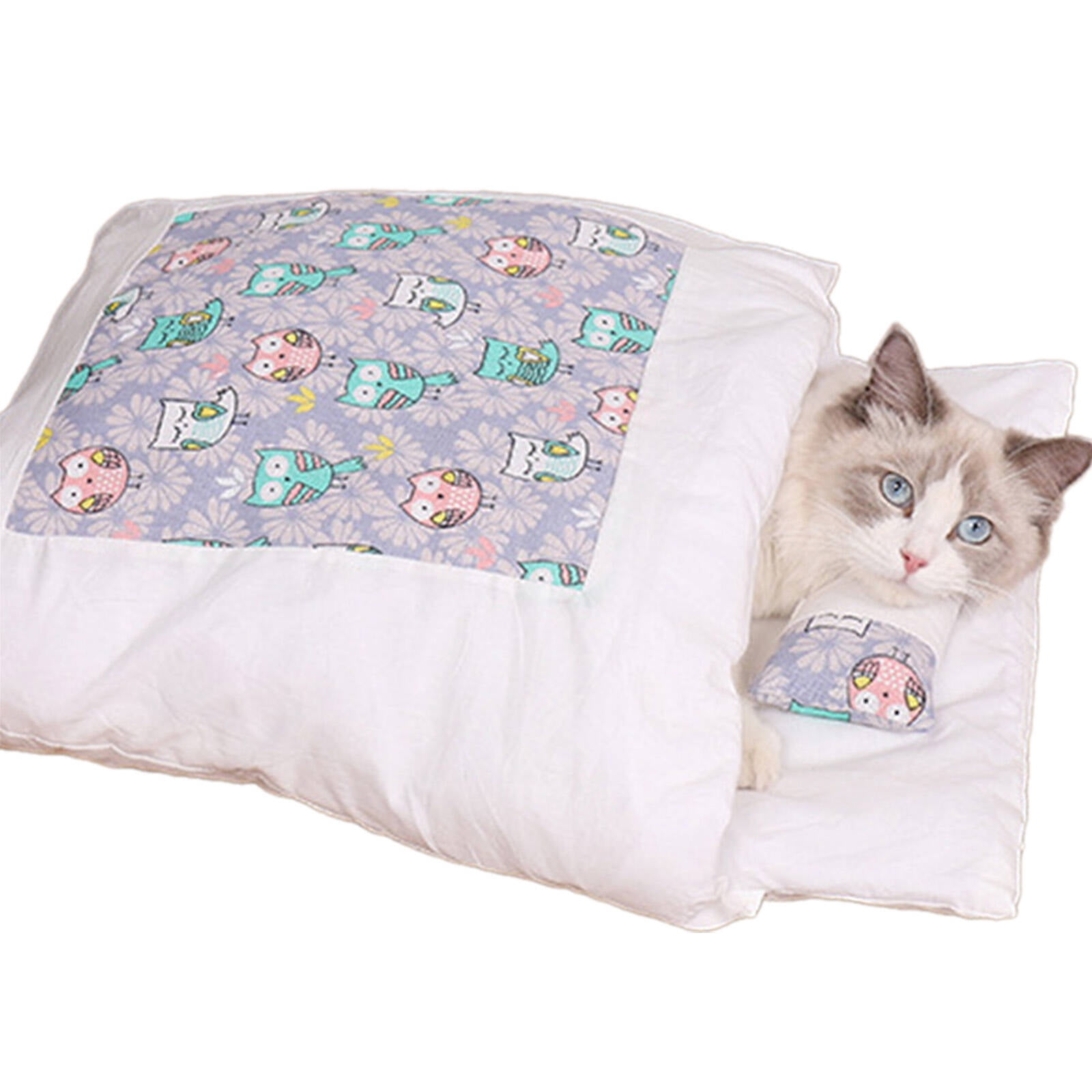 AUQ Covered Cat Bed,Non-Slip Waterproof Base for Stability Cat Sleeping ...