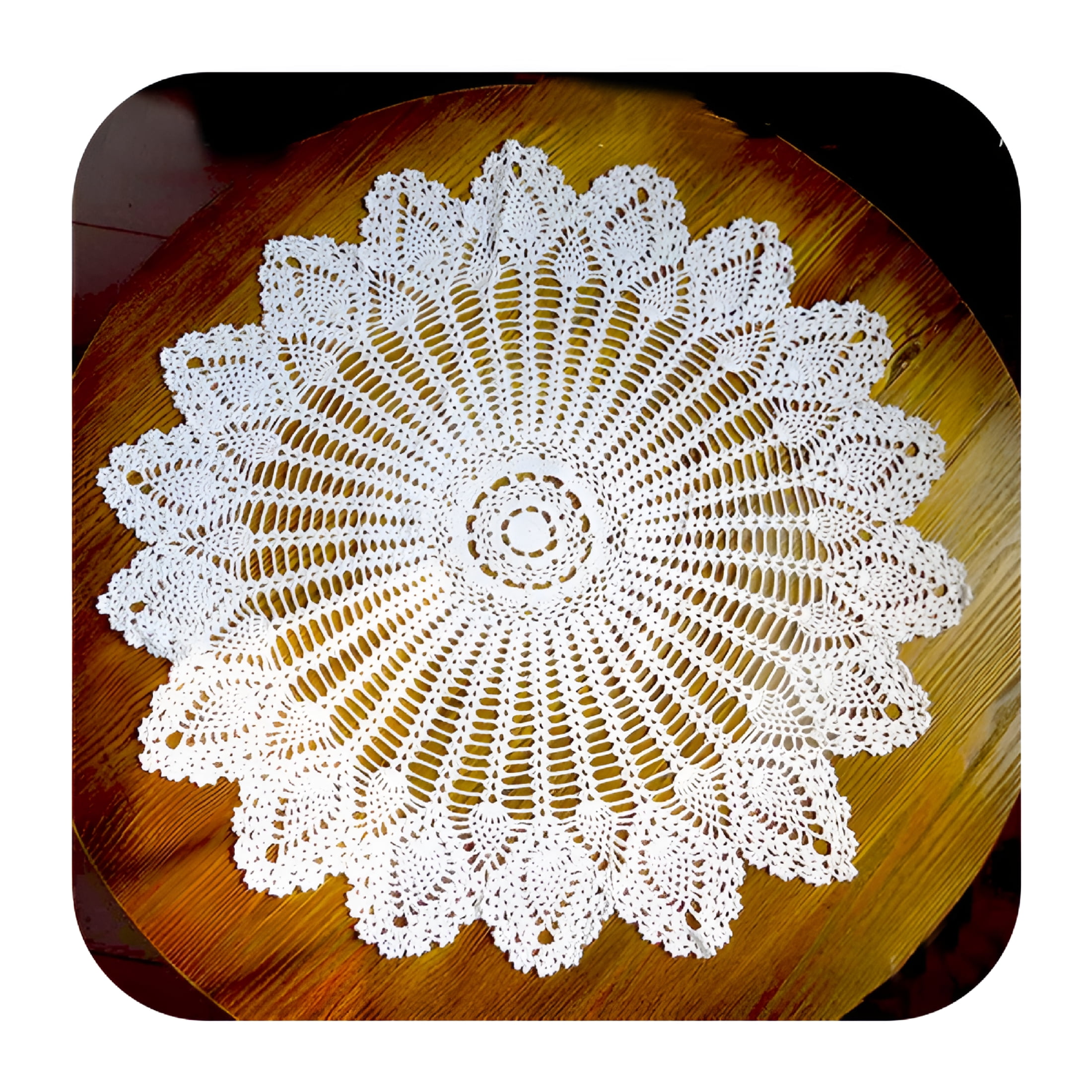 AUQ Crochet Round Table Cover Lace Doilies Tablecloth for Furniture ...
