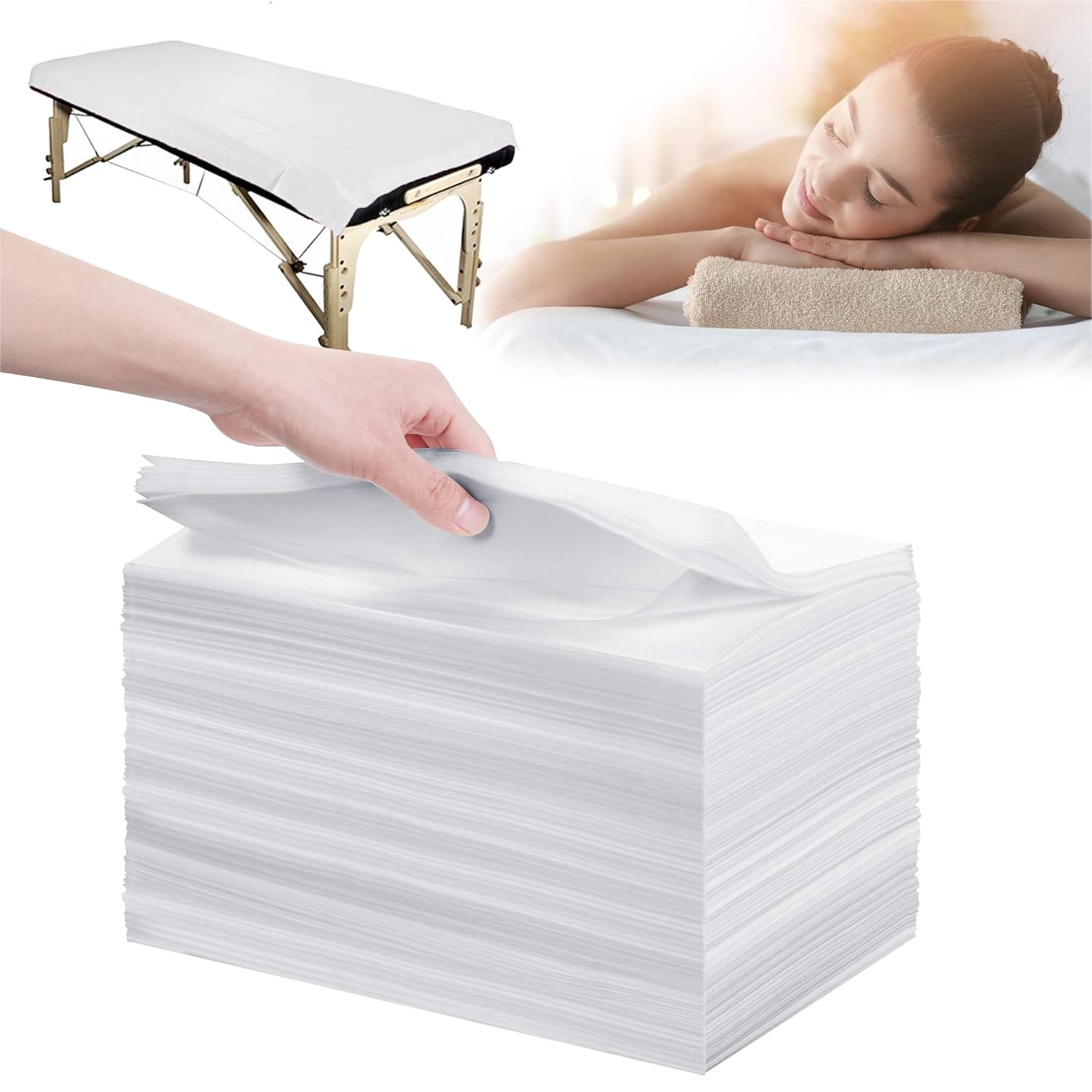 AUQ Disposable Bed Sheets 100 Pcs 31"X 71"Massage Table Sheets Non ...