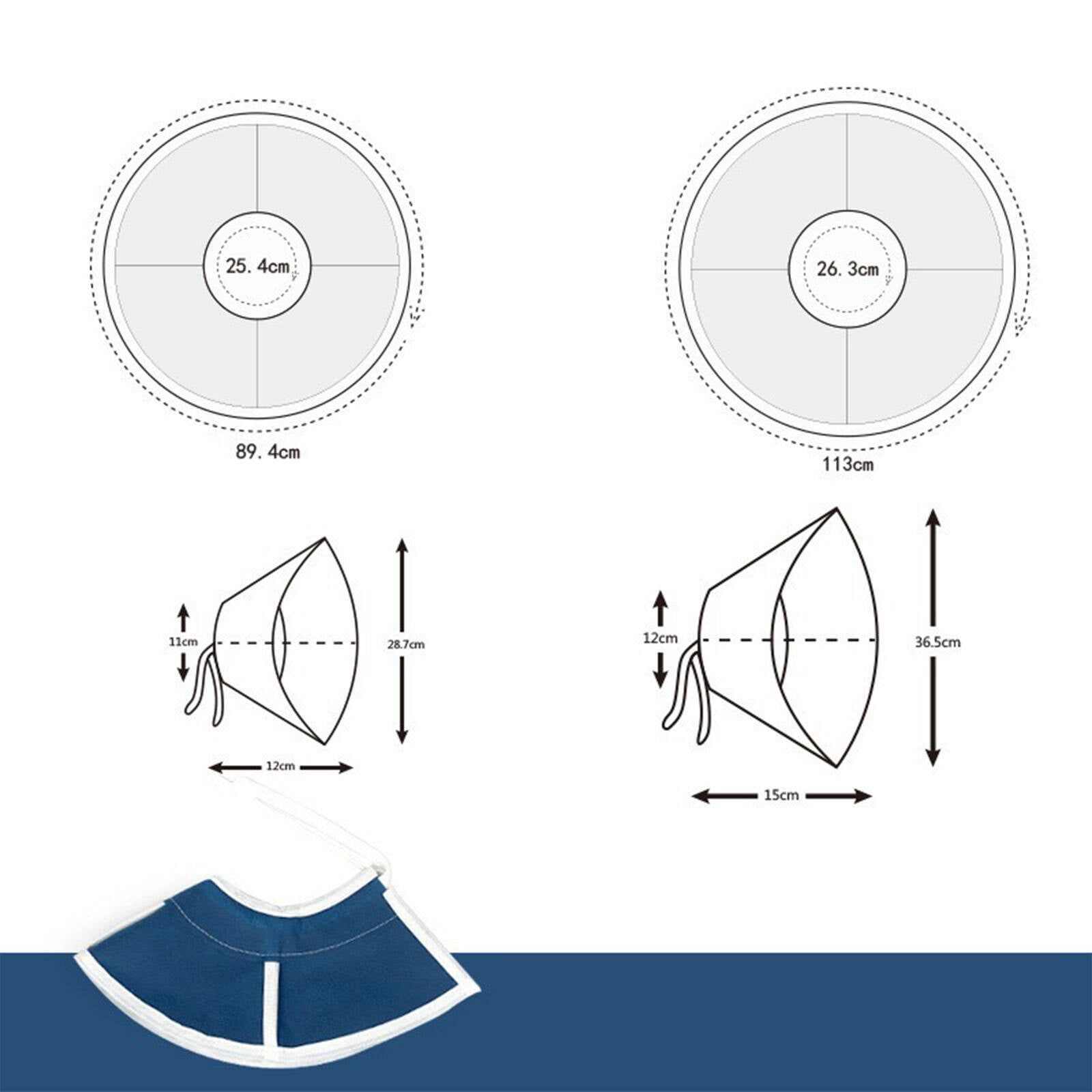 AUQ Dog Cone Washable Dog Cone Collar Anti-Lick Dirt-Resistant Cat Cone ...