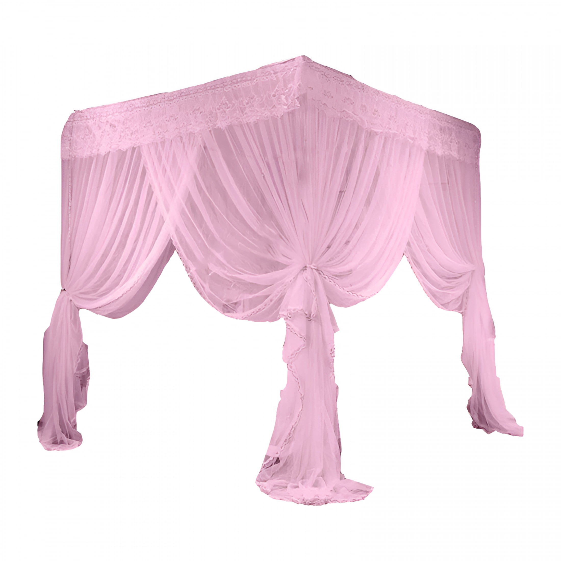 AUQ Elegant Curtain Net Bed Canopy Lace Princess Canopies Netting ...