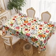 AUQ Floral Tablecloth – Indoor Outdoor Vinyl Table Cover with Flannel ...