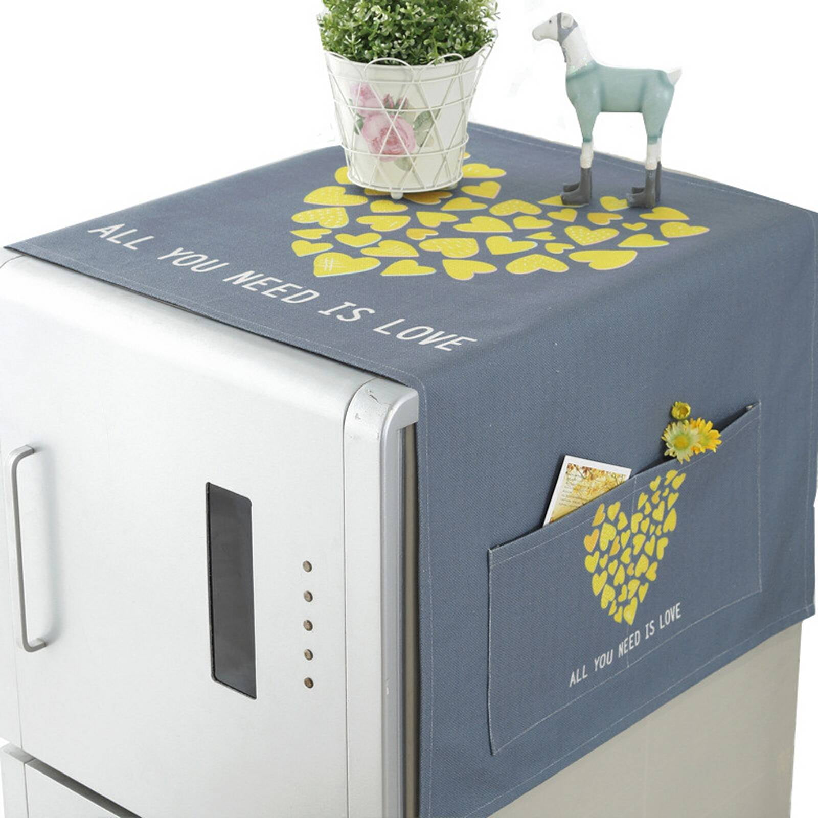 AUQ Fridge Dust Cover,Quick-Drying Feature Refrigerators Cover,Natural ...