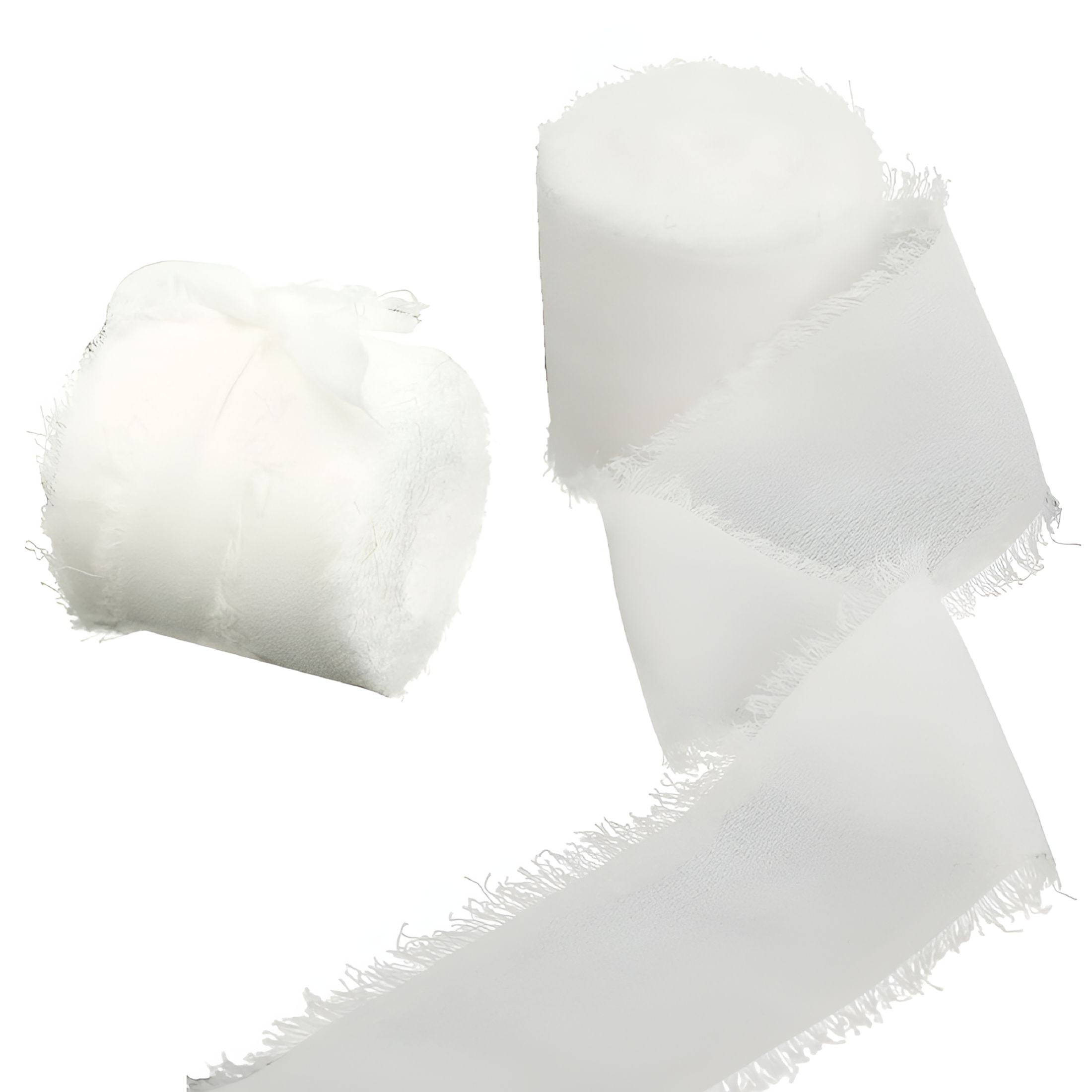 AUQ Fringe Chiffon Ribbon Handmade Frayed Edges Ribbon 1.5 Inch x 5 ...