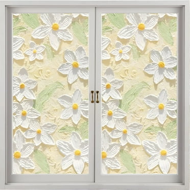 White Decorative Privacy Window Film Made of PVC for Bathroom Kitchen ...