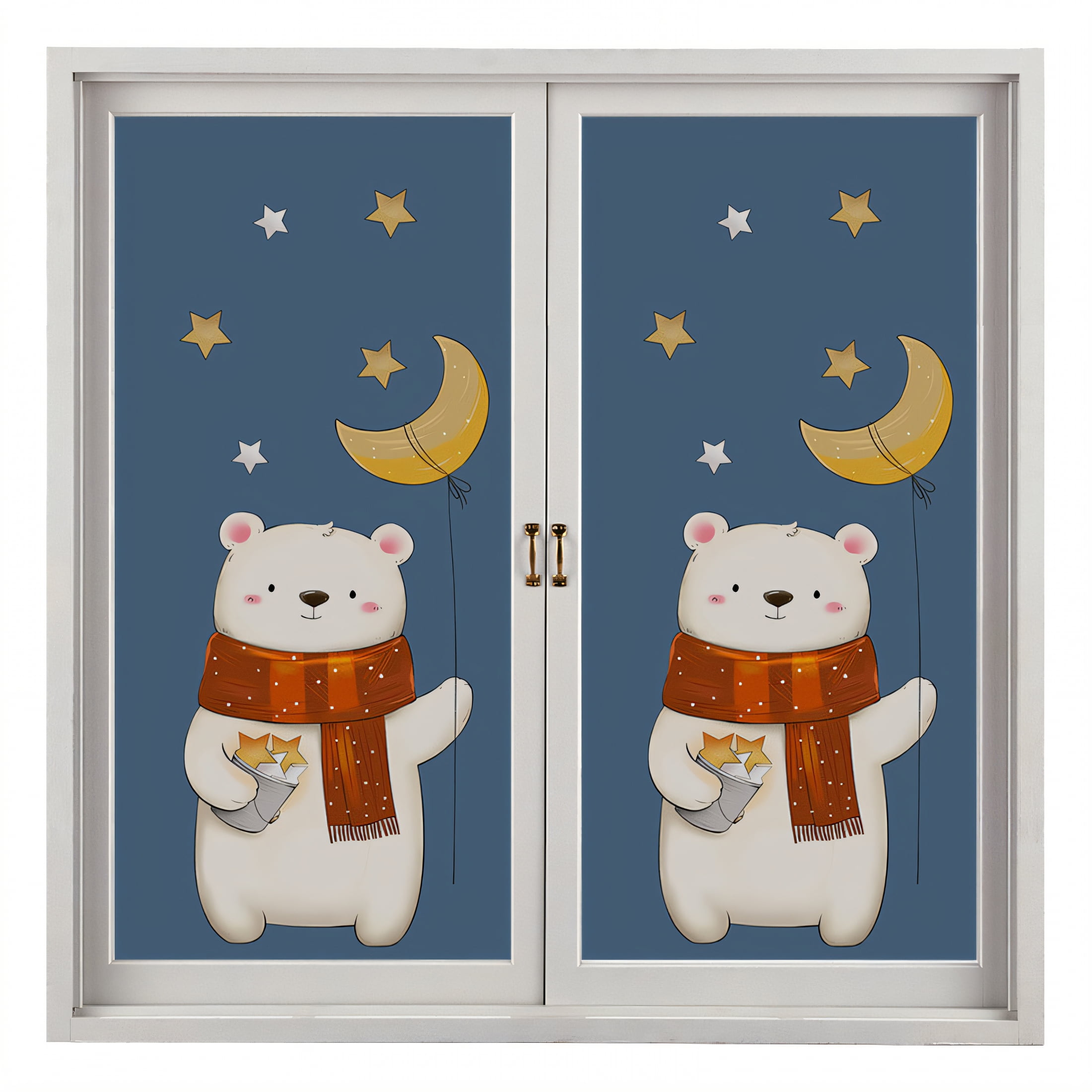 AUQ Frosted Glass Window Film,Stars and Moon Window Frosting Film,Trace ...